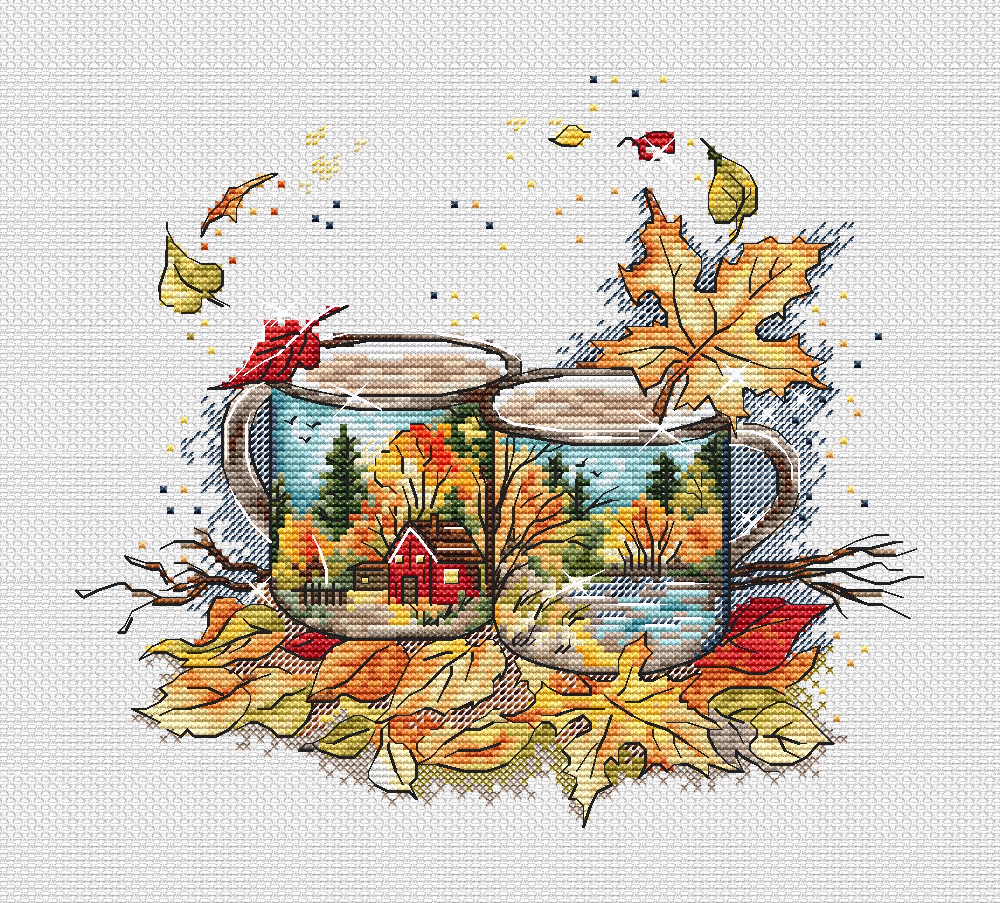 Cozy autumn Cross Stitch Pattern | Inspire Uplift
