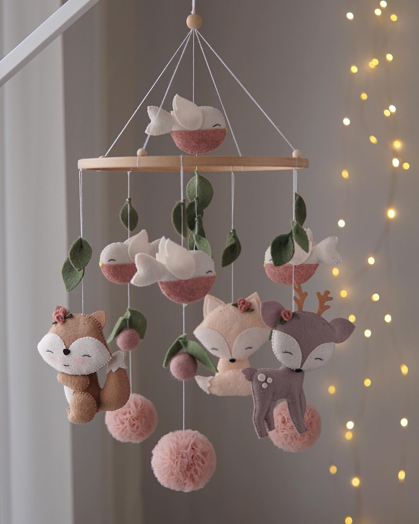 Baby mobile girl. Baby shower gift. Nursery decor girl | Inspire Uplift