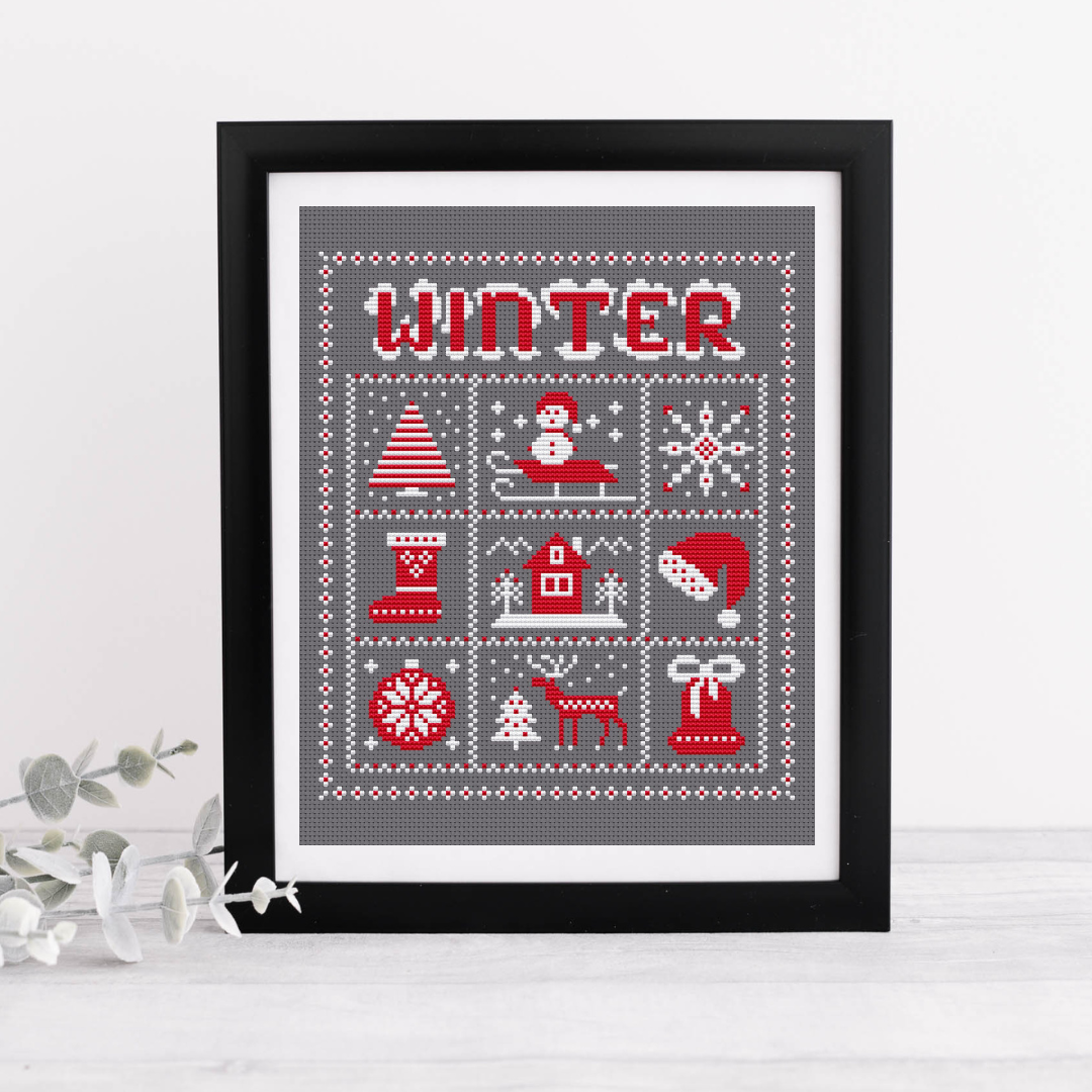 Winter cross stitch pattern PDF, sampler cross stitch, winte | Inspire ...