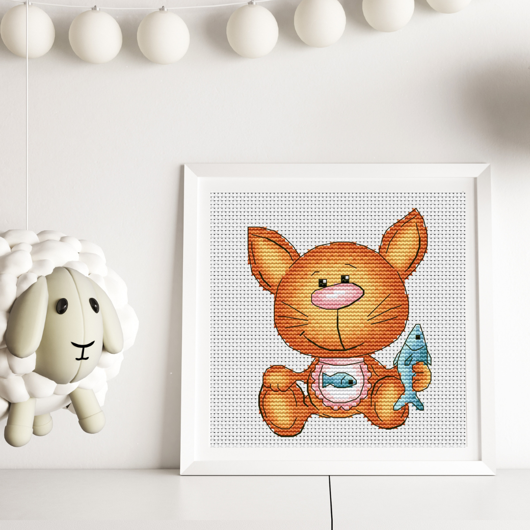 Kitten cross stitch pattern PDF, cute cat cross stitch, anim | Inspire ...