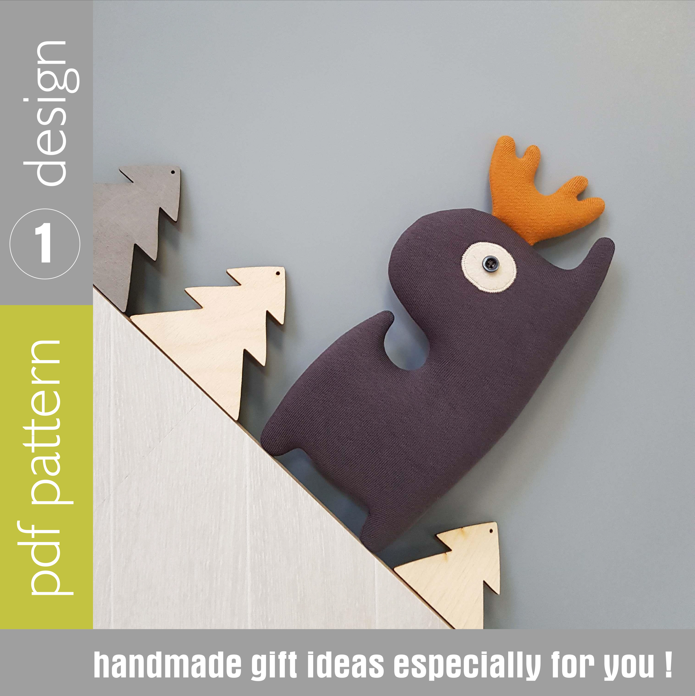 Christmas Deer Sewing Pattern Pdf, digital tutorial - Inspire Uplift