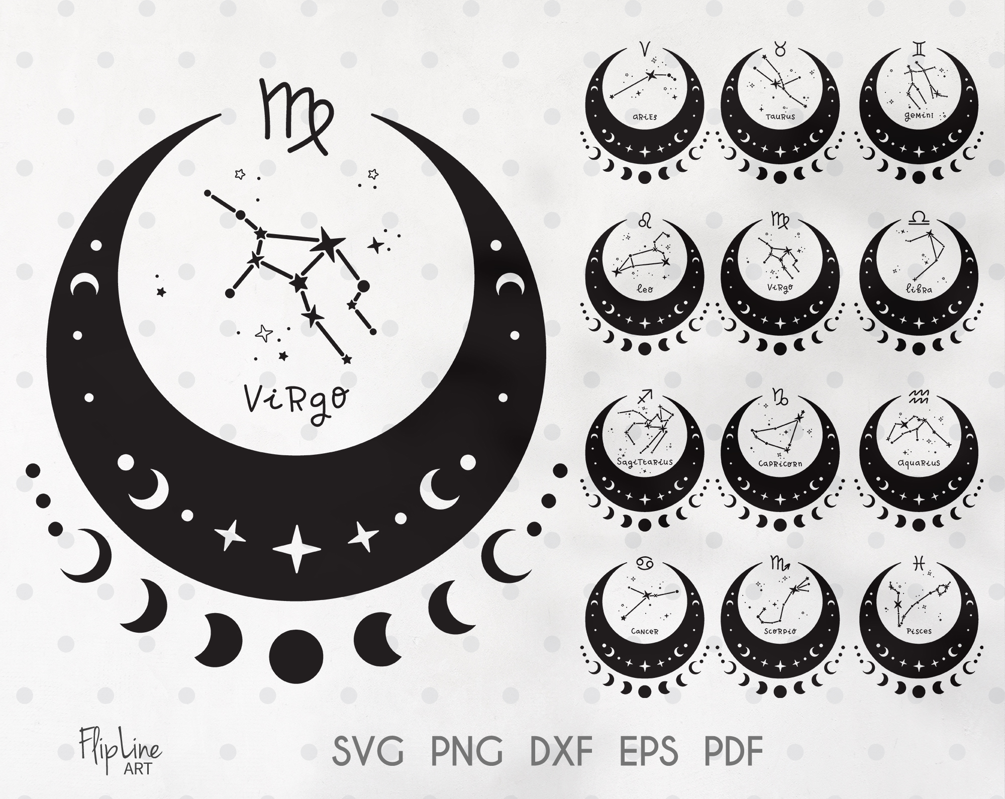 Zodiac signs clipart, Astrology svg, Zodiac svg bundle, Horo | Inspire ...