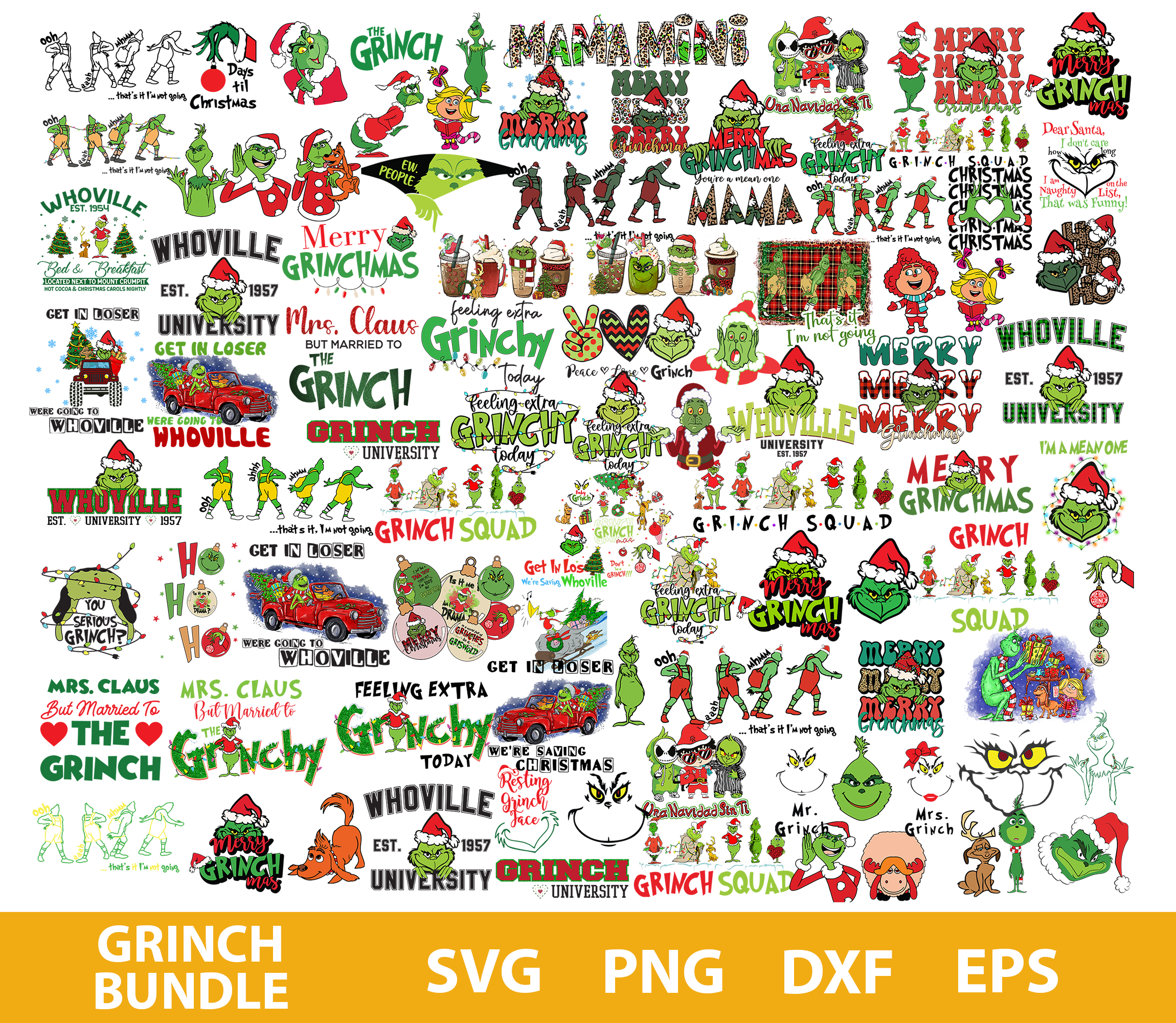 Grinch Bundle SVG, Grinch Bundle Christmas SVG, Grinch SVG, | Inspire ...