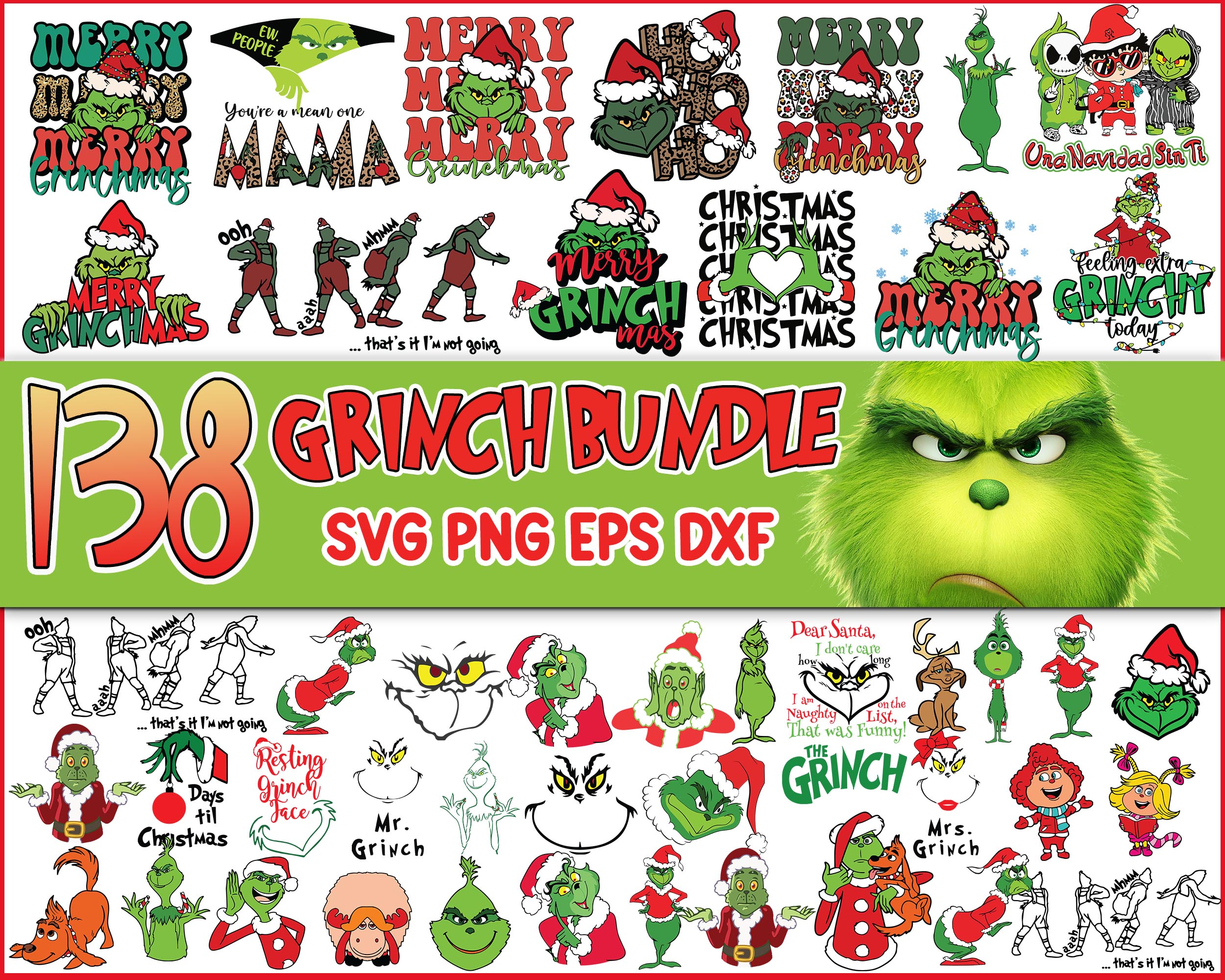 New The Grinch Christmas Bundle SVG, Grinch Bundle SVG, Chri | Inspire Uplift