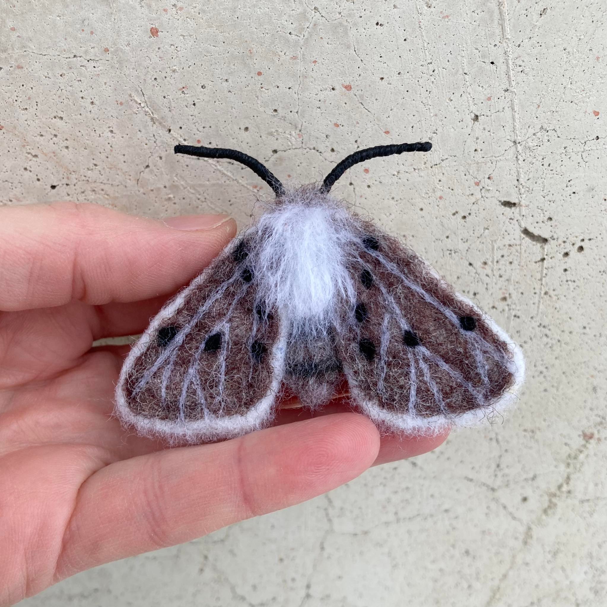 Muslin moth pin needle felted butterfly brooch for women Han - Inspire ...