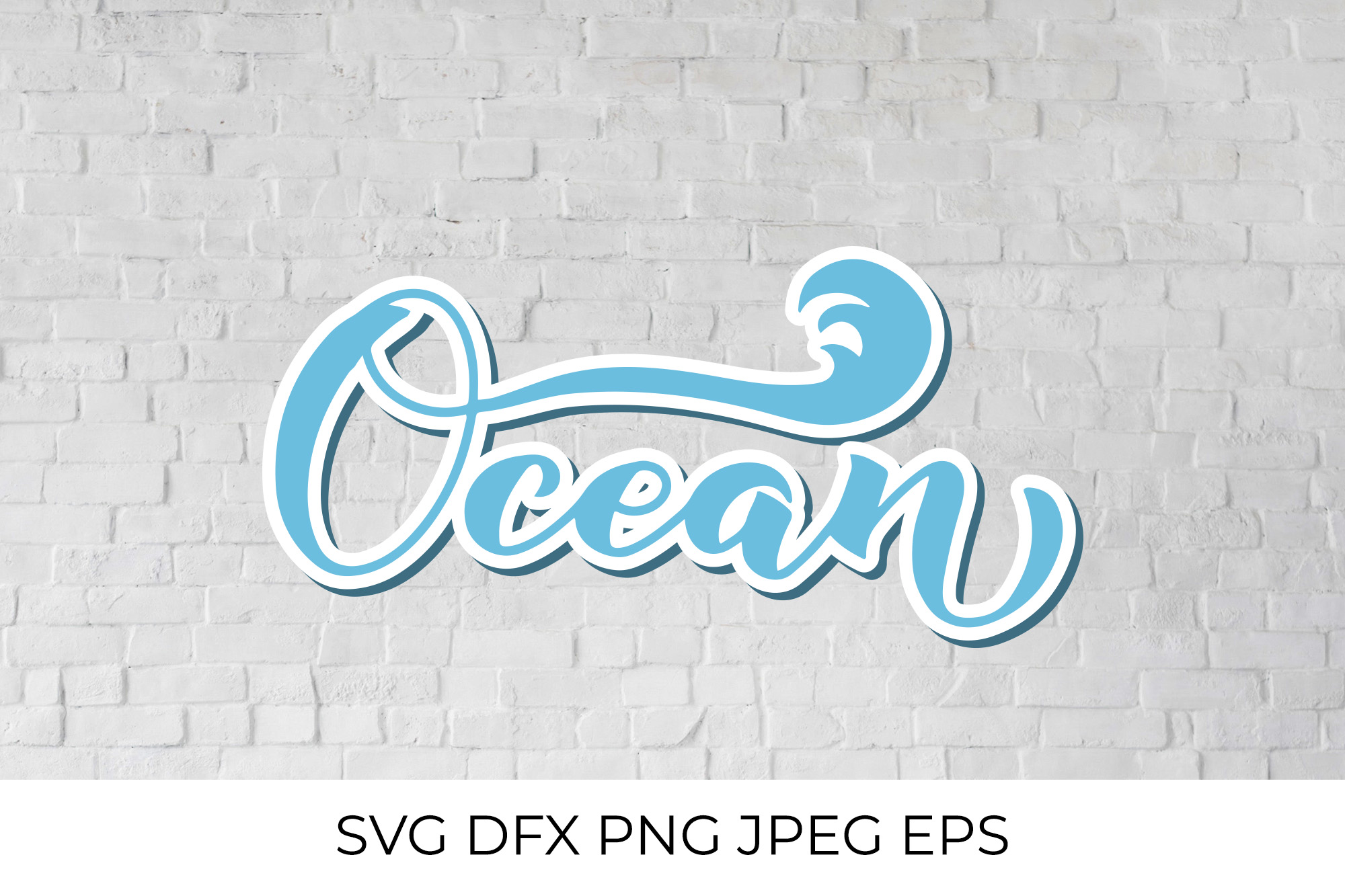 Ocean calligraphy hand lettering SVG | Inspire Uplift