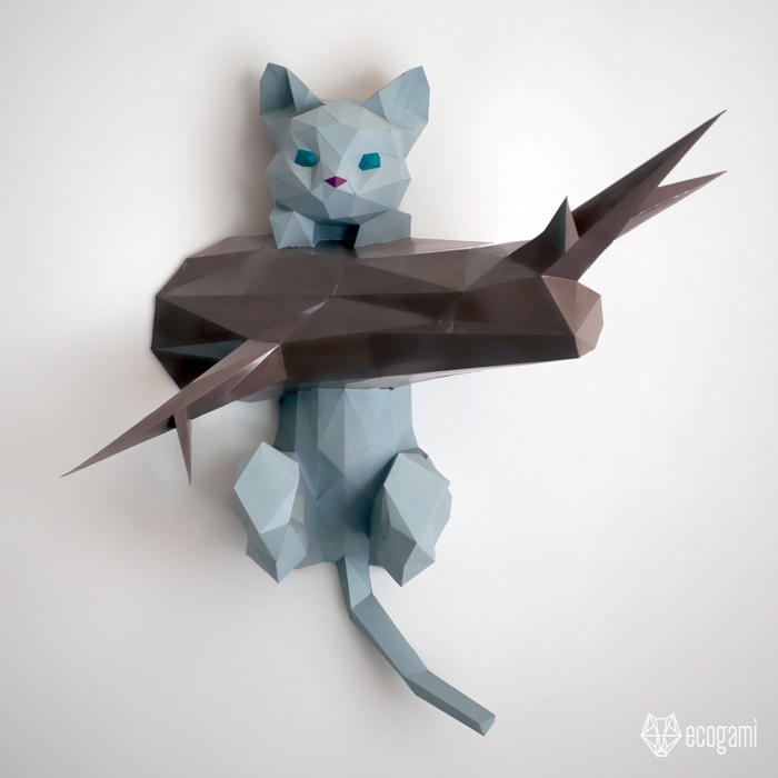 Hanging cat papercraft | Inspire Uplift