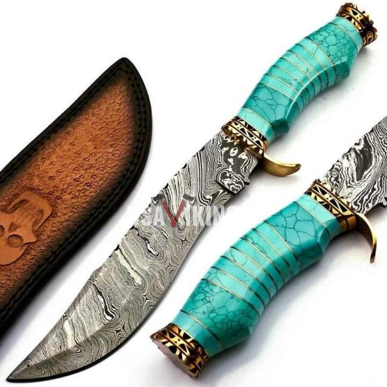 Handmade Knife with FREE Leather Sheath, Damascus Blade, Han | Inspire ...