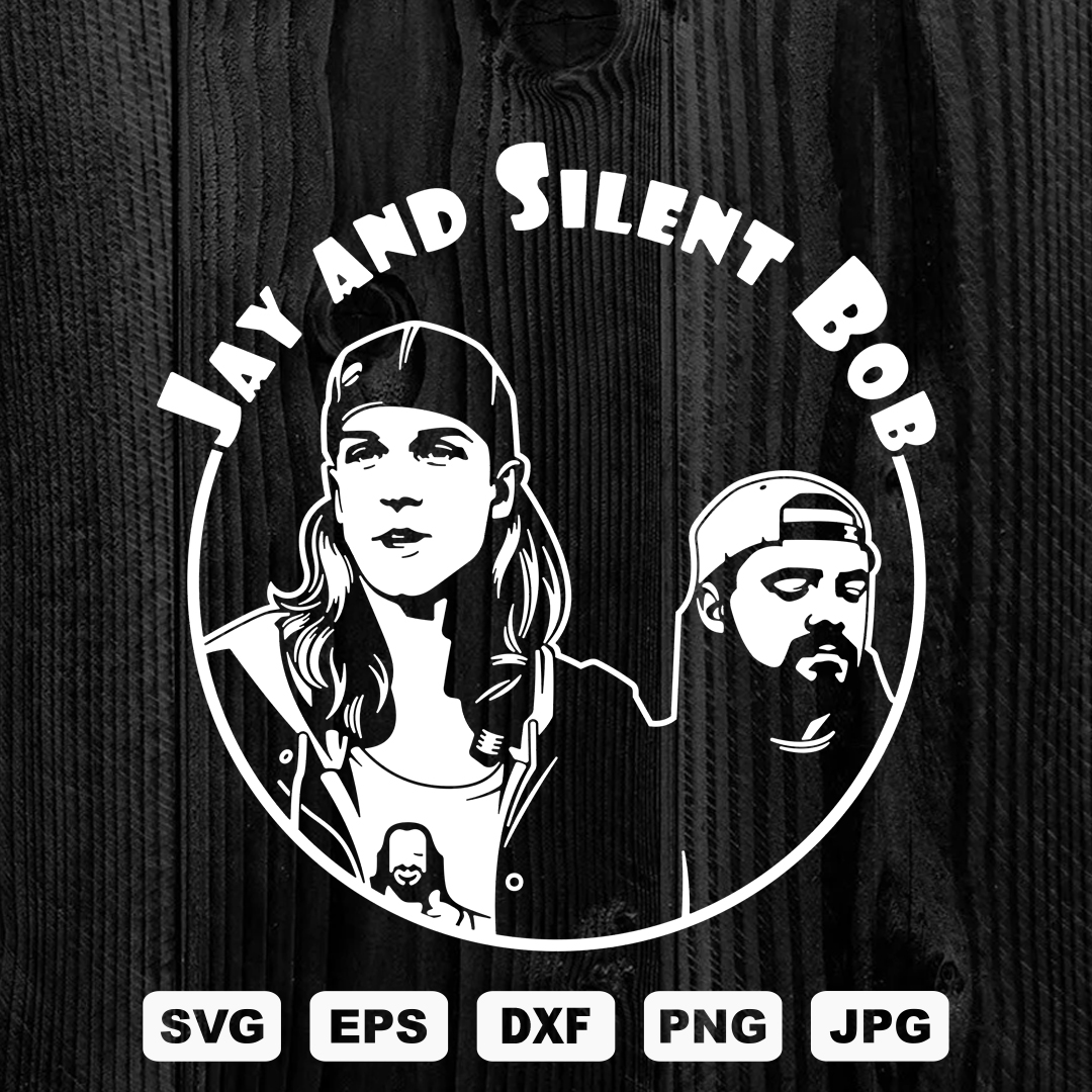 Jay and Silent Bob SVG Cutting Files, Actor Digital Clip Art | Inspire ...