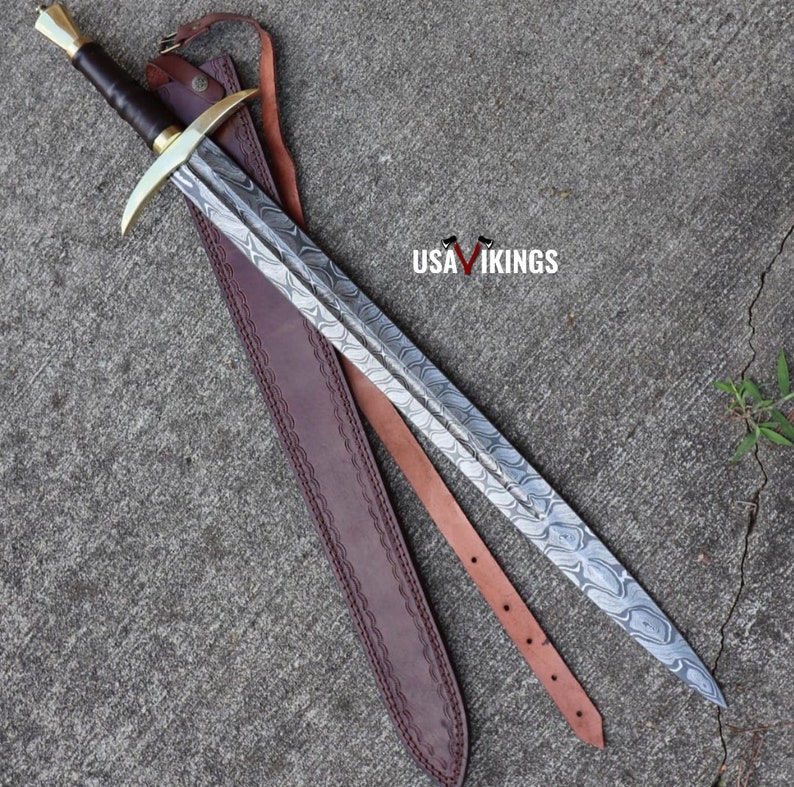 Custom HAND Forged Damascus Steel Viking Sword, Custom Sword | Inspire ...