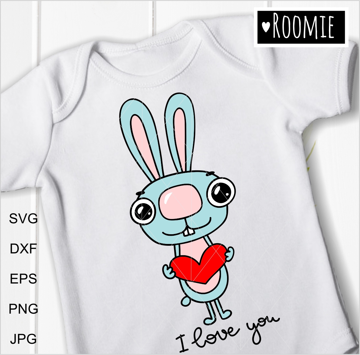 Valentine Svg Bunny with heart svg, rabbit svg, love svg, Cl | Inspire ...