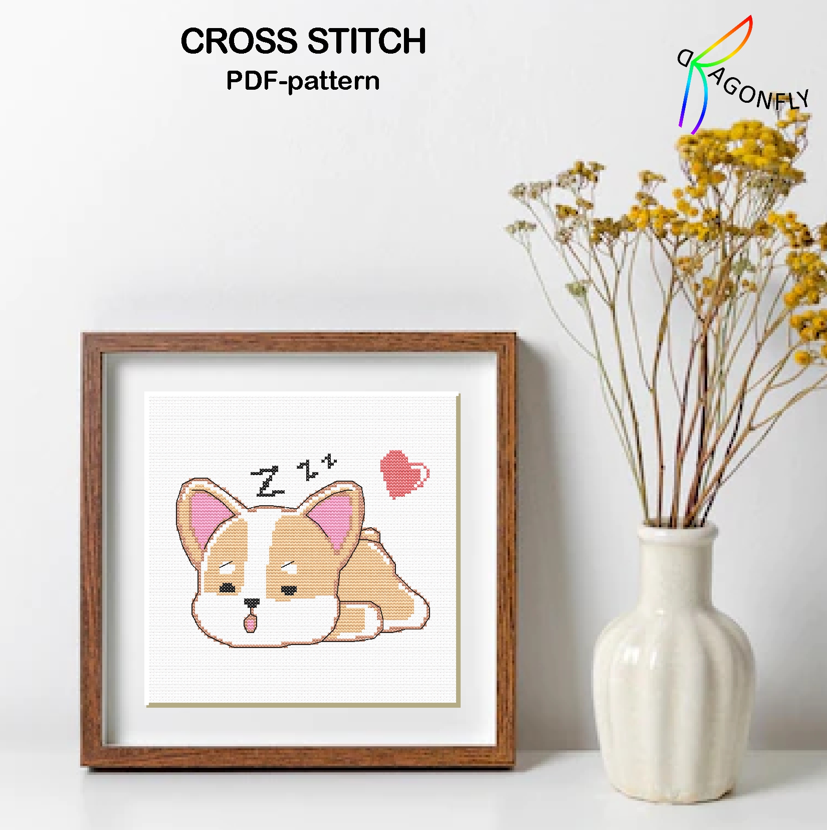 Cross stitch pattern CORGI / Hand embroidery design Digital | Inspire ...