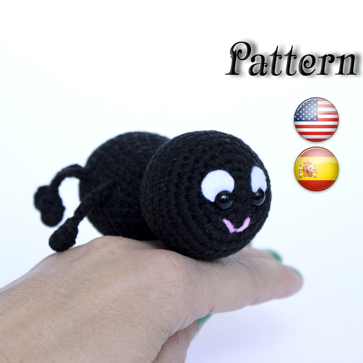 Crochet spider pattern cute amigurumi toy, easy pattern croc | Inspire ...