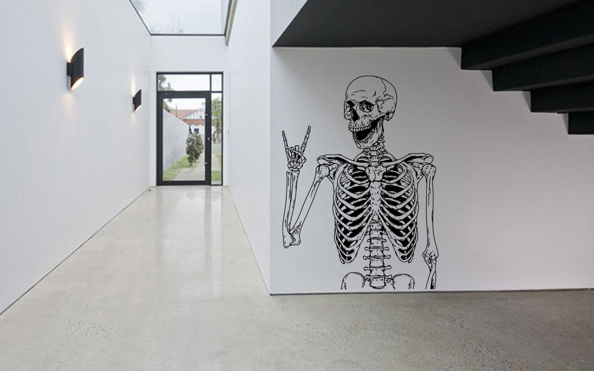 Skeleton Sticker Human Skeleton Wall Sticker Vinyl Decal Mur - Inspire ...