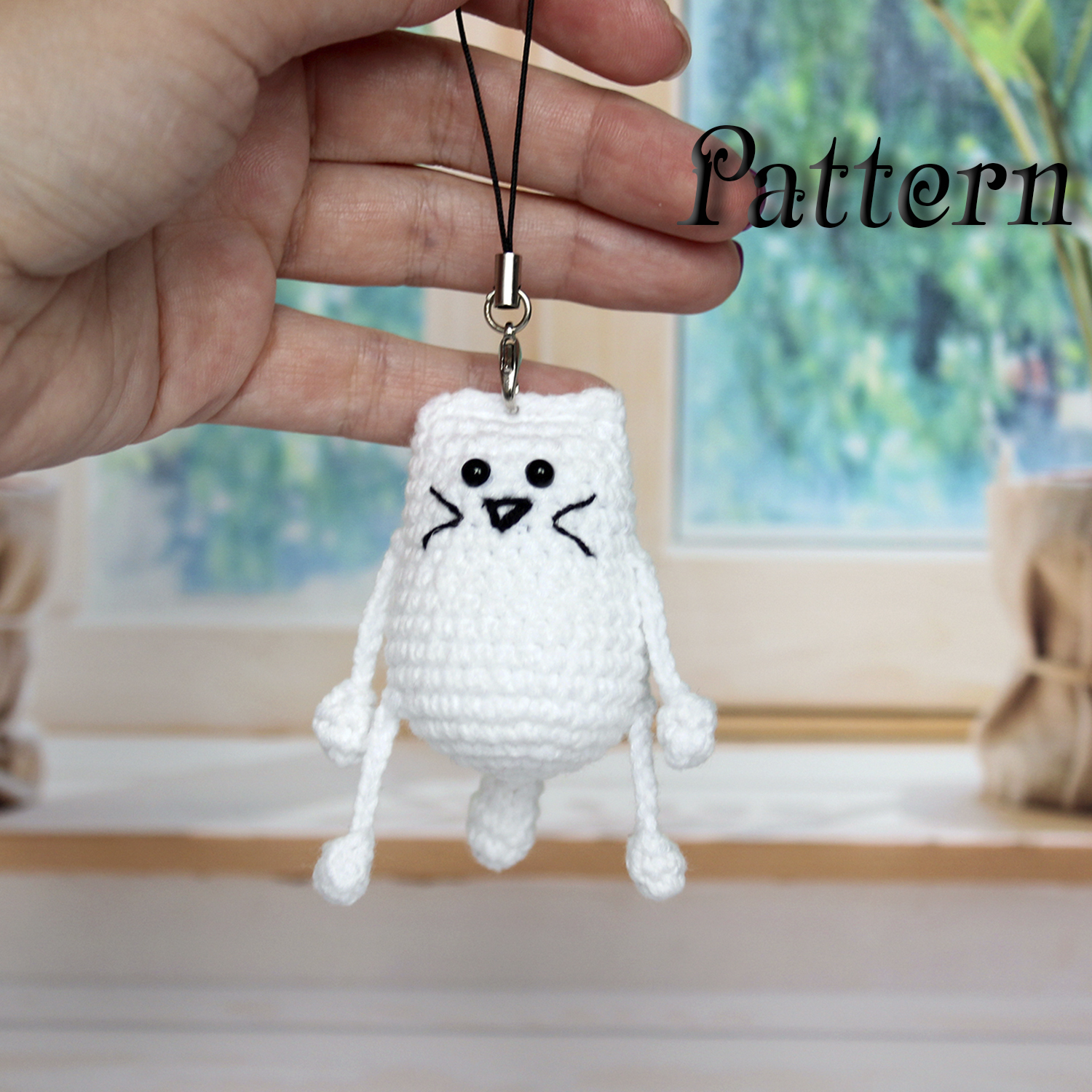 Easy crochet pattern amigurumi keychain cat | Inspire Uplift