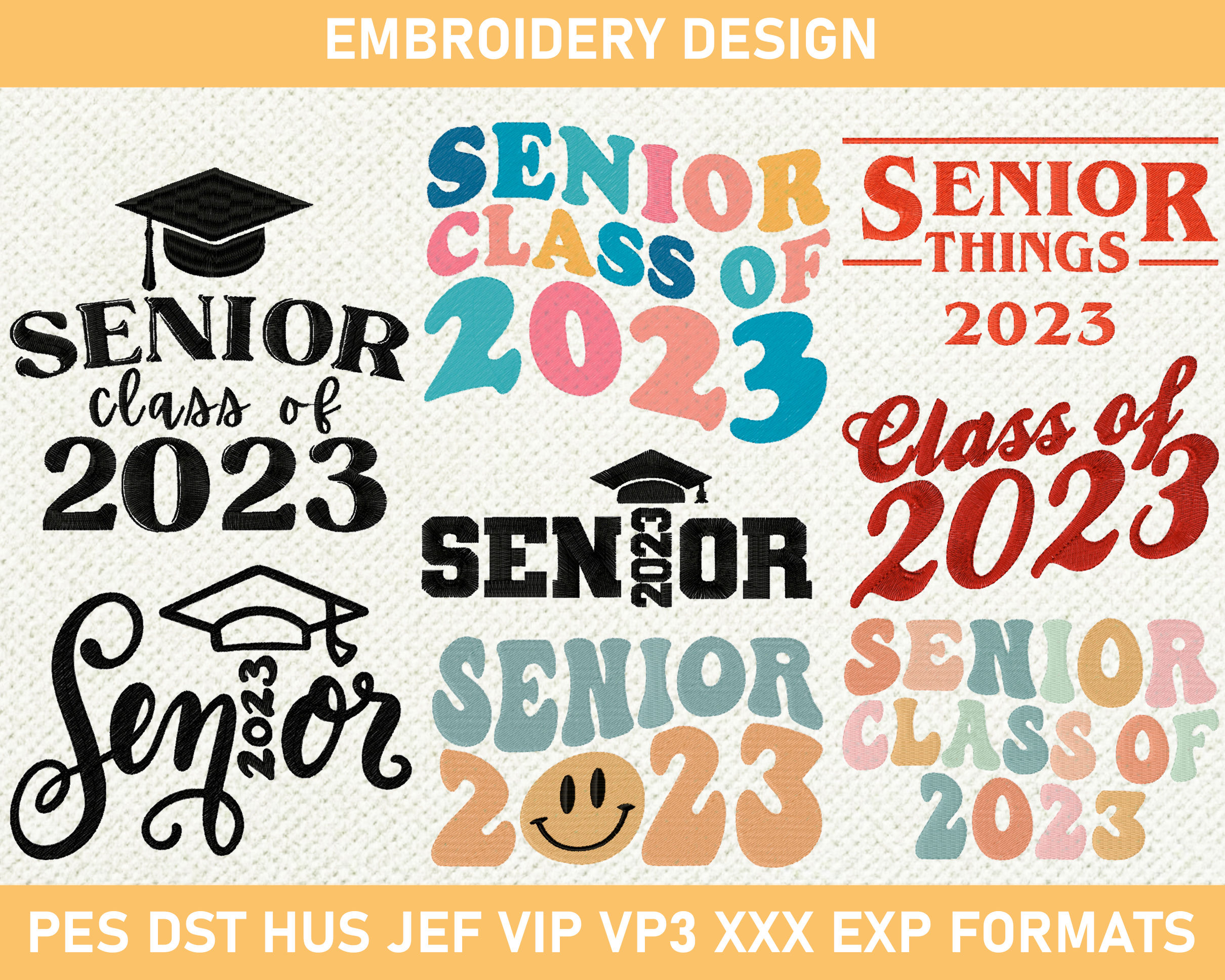 Senior 2023 Embroidery Designs, Class of 2023 Embroidery Des | Inspire ...