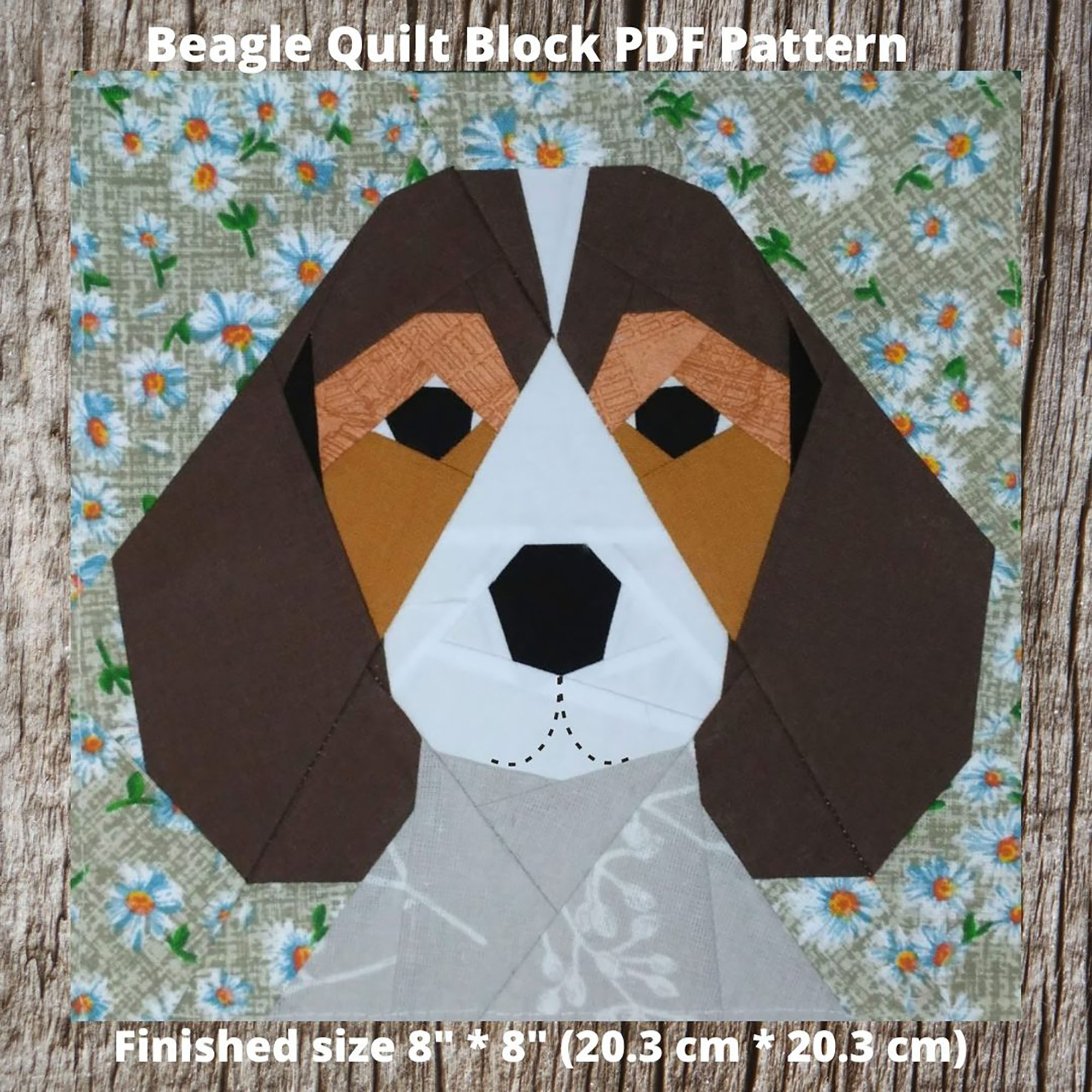 Beagle Quilt Block PDF Pattern 3 versions Paper Piecing | Inspire Uplift