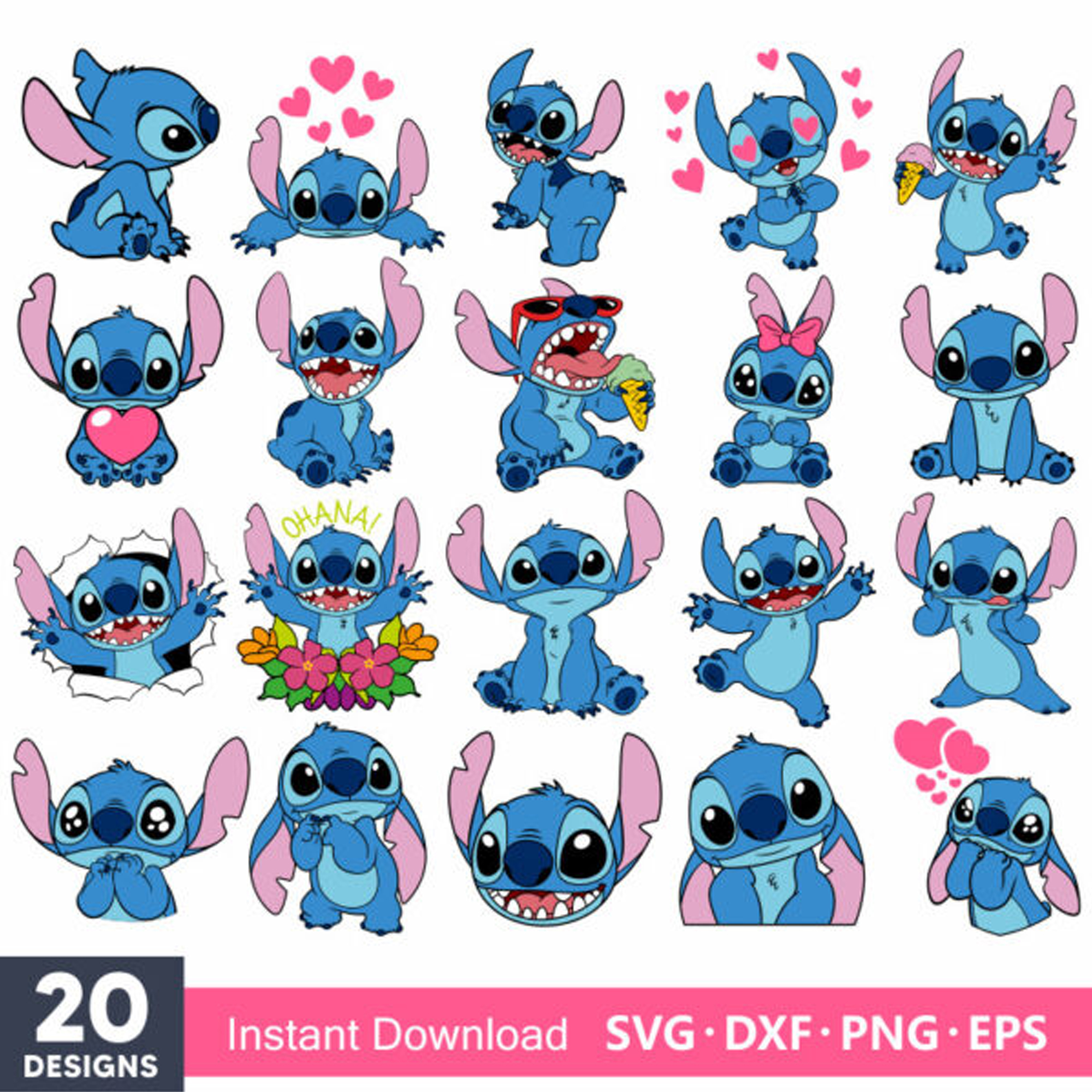 Stitch Bundle SVG, Stitch SVG, Disney SVG PNG DXF EPS File | Inspire Uplift