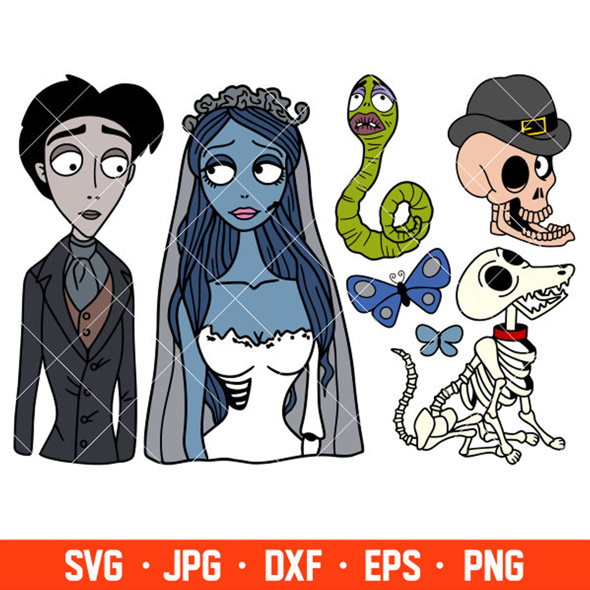 Corpse Bride Budle SVG, Halloween Wedding SVG, Halloween SVG | Inspire ...