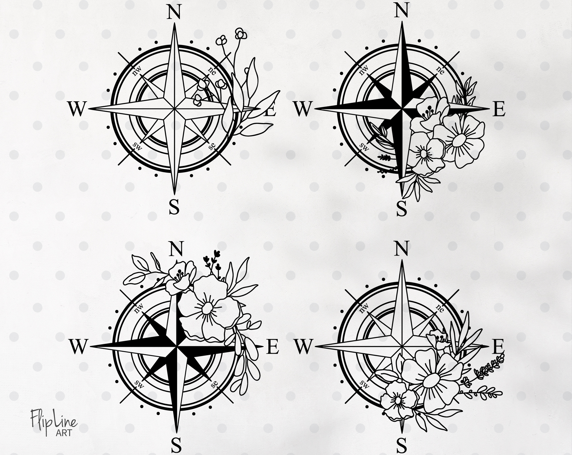 Camper SVG & PNG clipart, Nautical Compass Clipart | Inspire Uplift