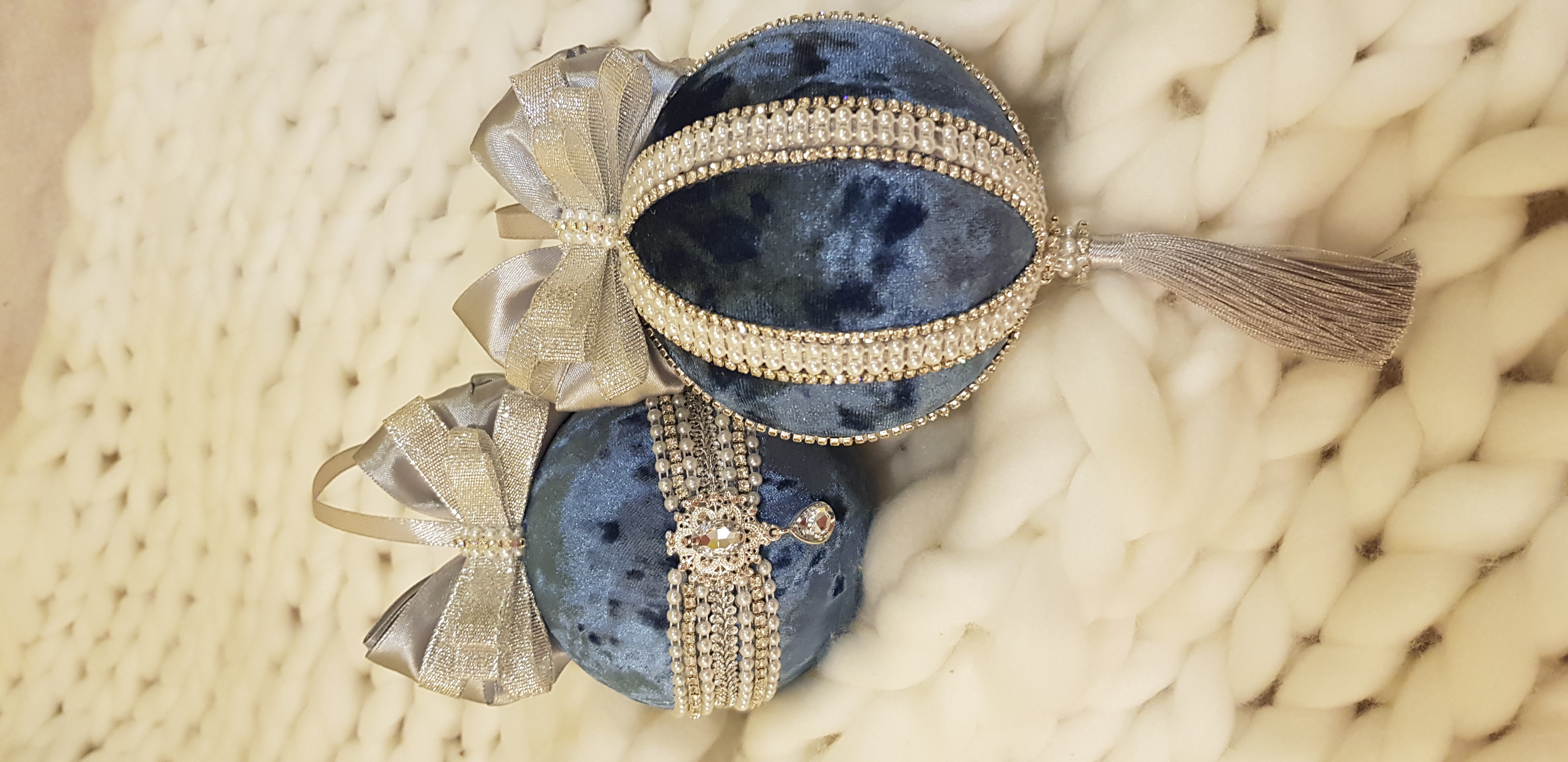 Azure Blue Christmas Balls, Christmas Velvet Balls, decor | Inspire Uplift