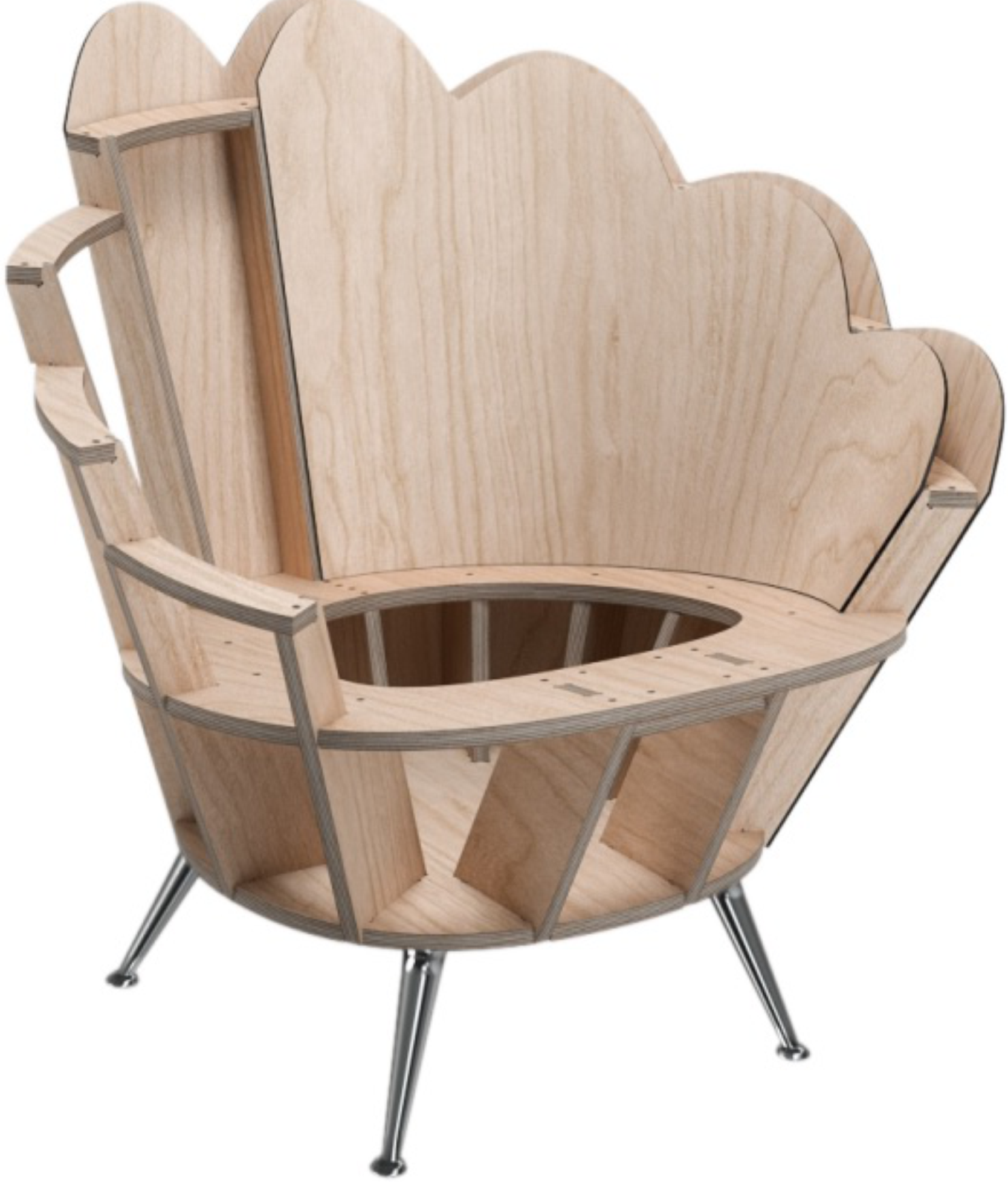 ArmChair Frame DXF Furniture CNC file Plywood laser cutting - Inspire ...