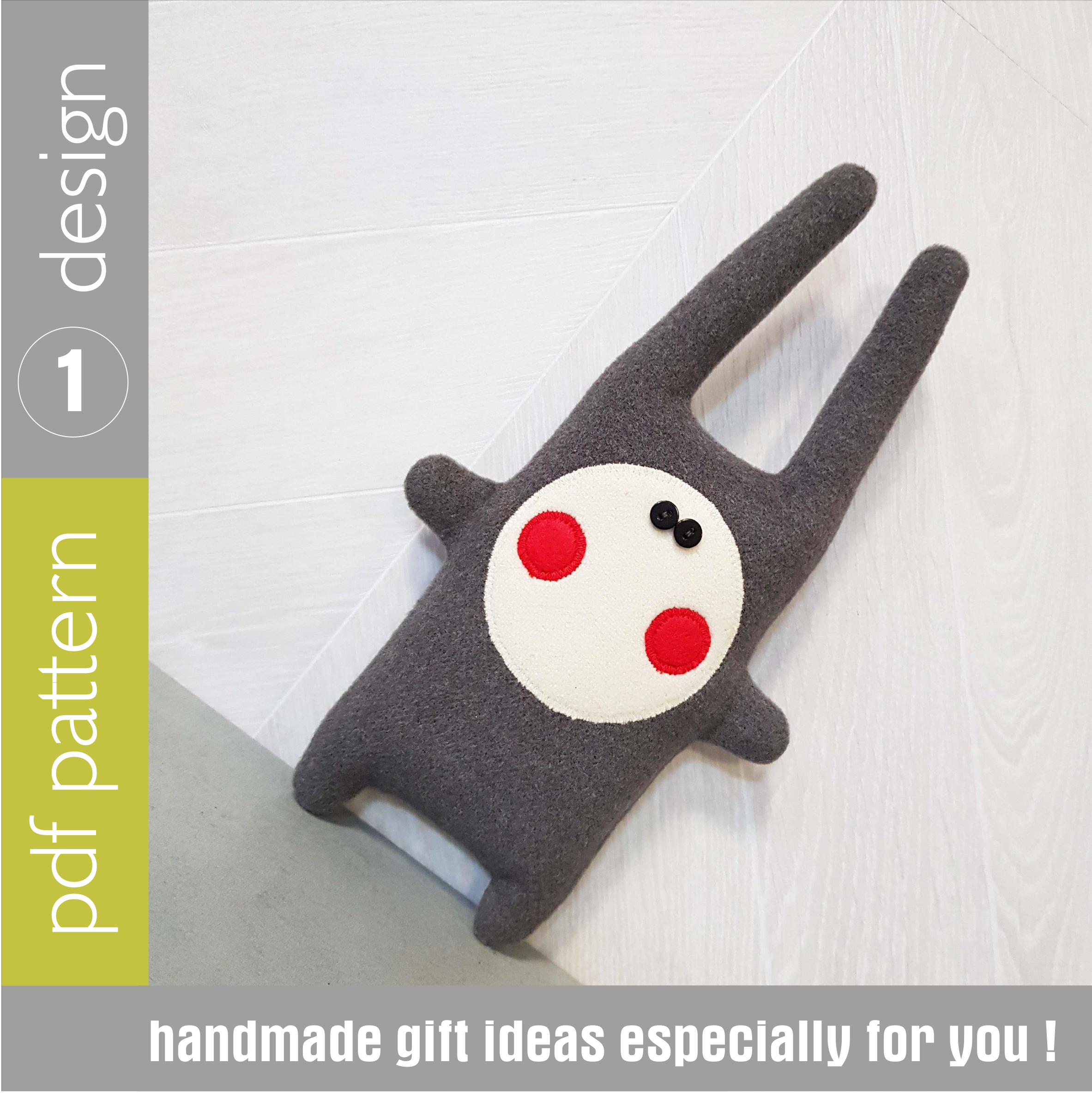 Bunny doll sewing pattern PDF, digital tutorial, stuffed ani | Inspire ...