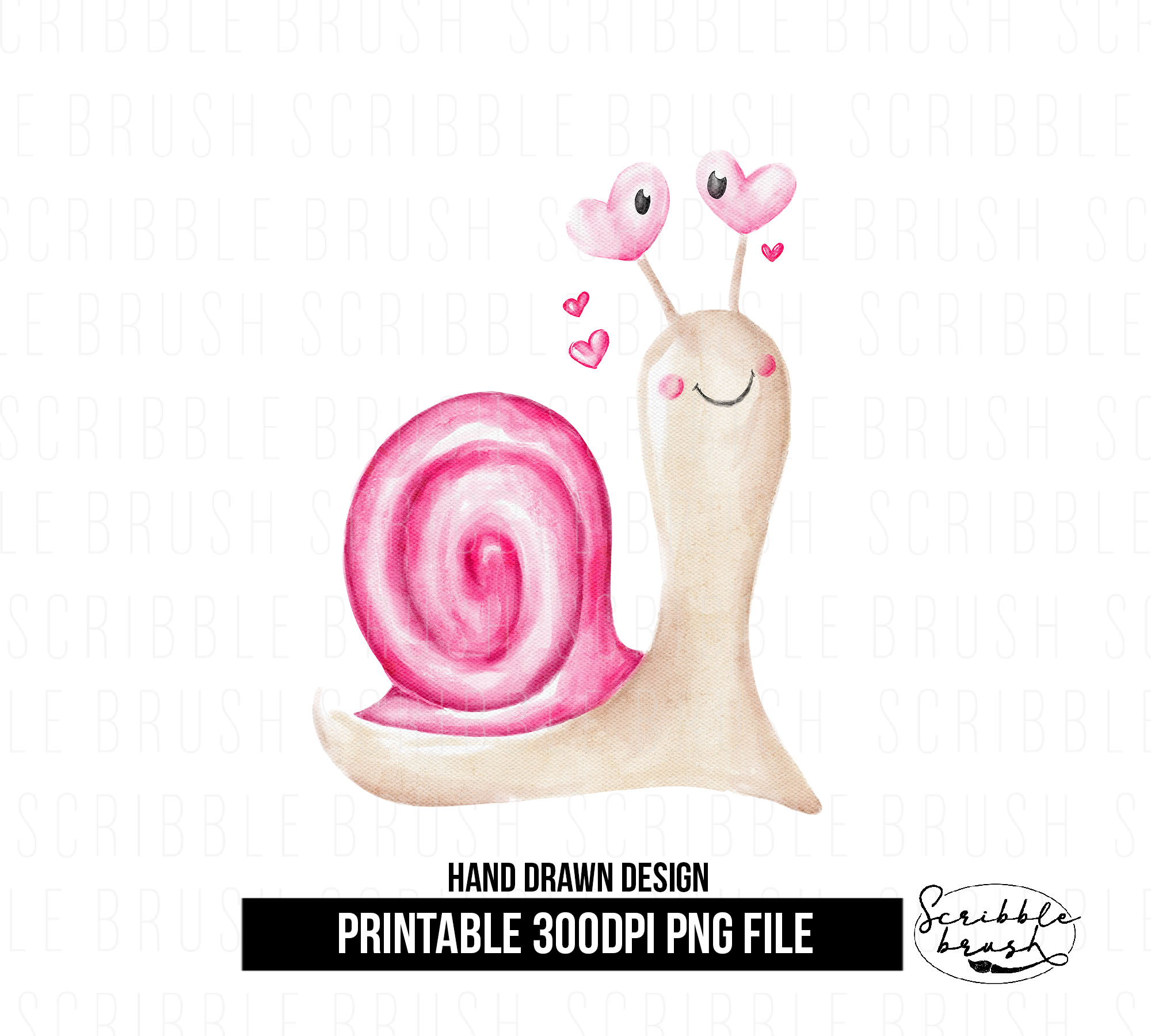 Valentines Day Cartoon Love Snail Sublimation PNG Design | Inspire Uplift