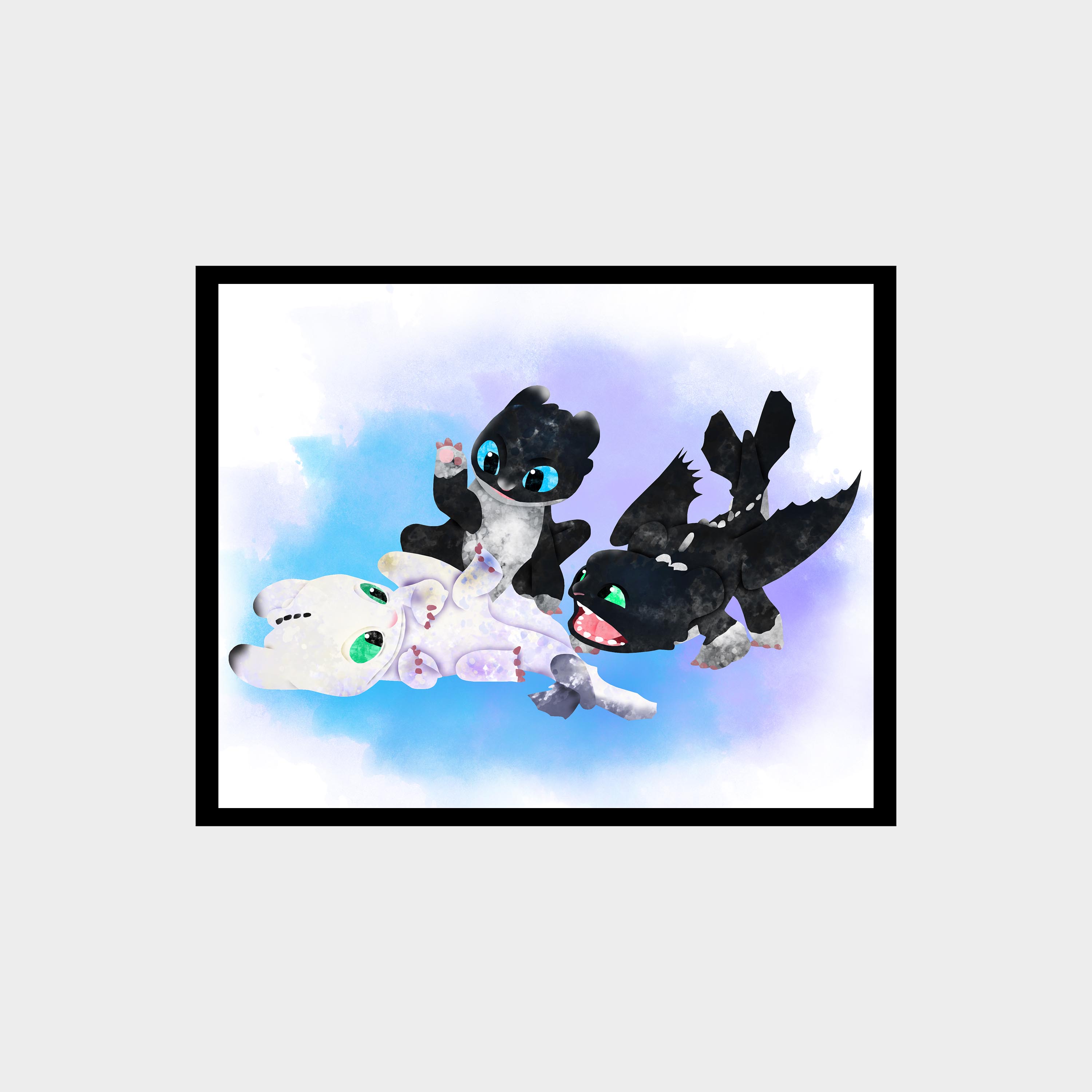 How to Train Your Dragon Toothless Disney Art Print Digital - Inspire ...