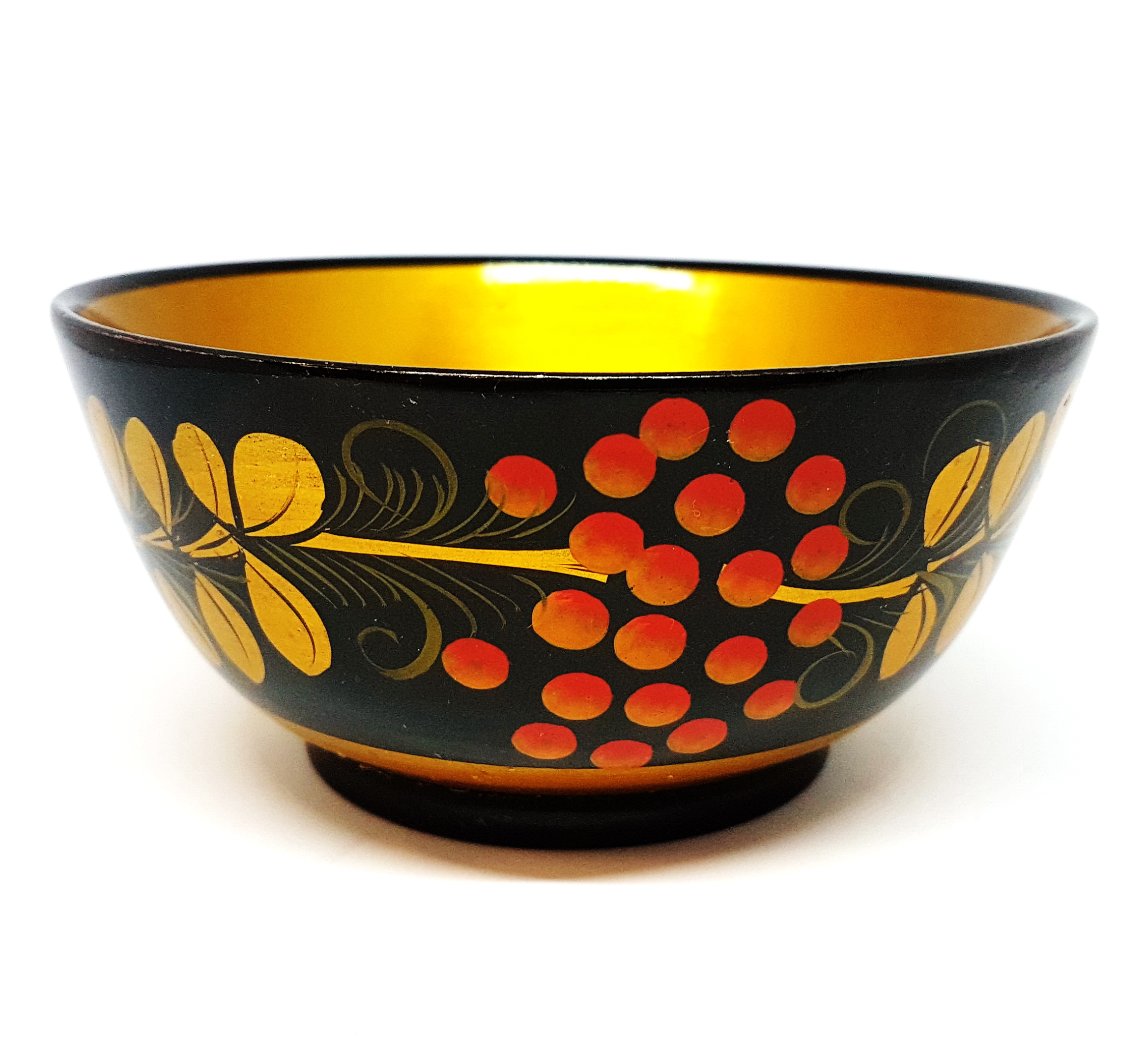KHOKHLOMA Vintage Russian Wooden Hand painted BOWL CUP KUDRI | Inspire ...