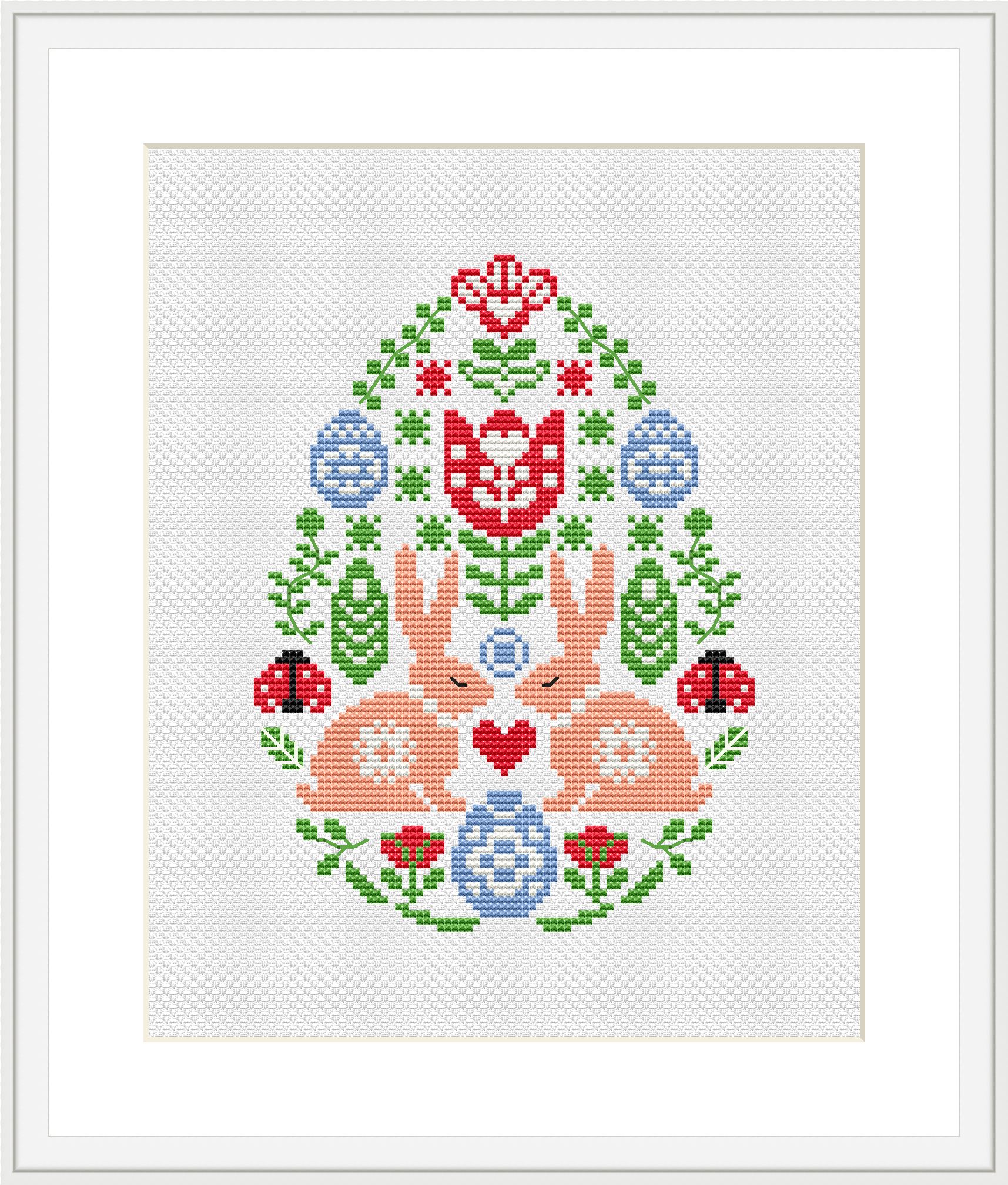 Easter egg folk style for cross stitch pattern | Inspire Uplift