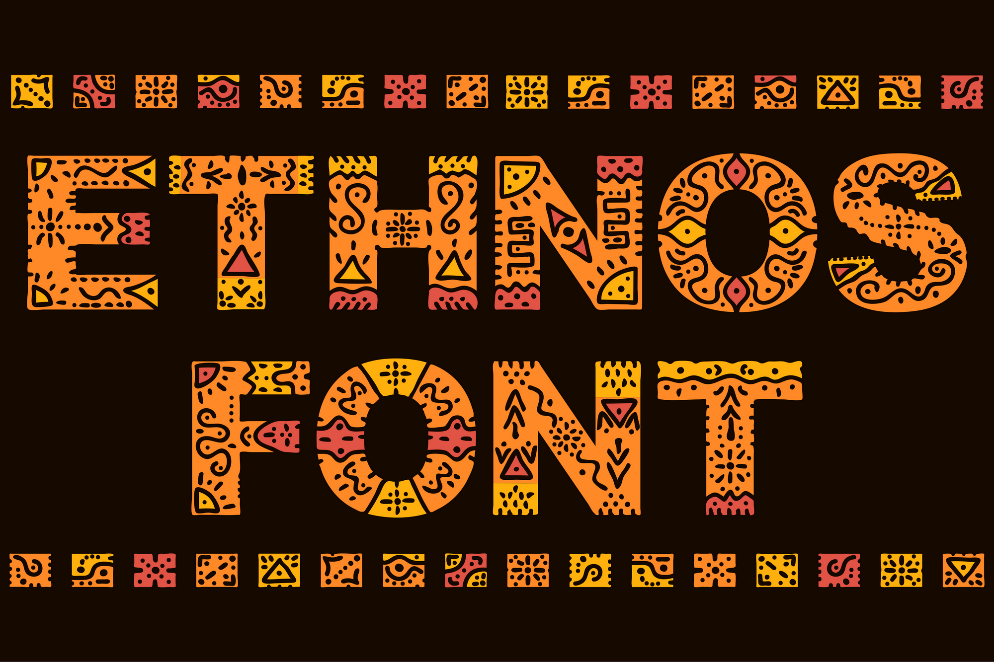 Bright font in ethnic folk style. EPS, SVG, DXF, PDF. Downlo | Inspire ...