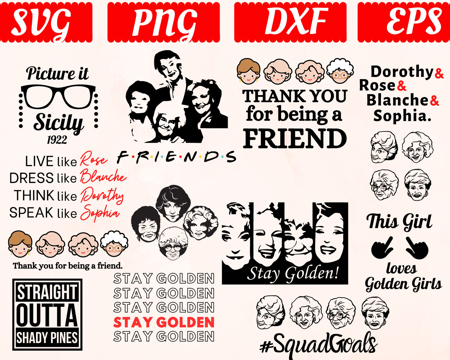 Big SVG Bundle, Digital Download, Golden Girls svg, Golden G | Inspire ...