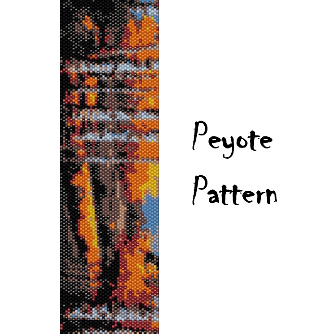 Autumn Peyote Pattern, Landscape Colored Beading Bracelet, S | Inspire ...