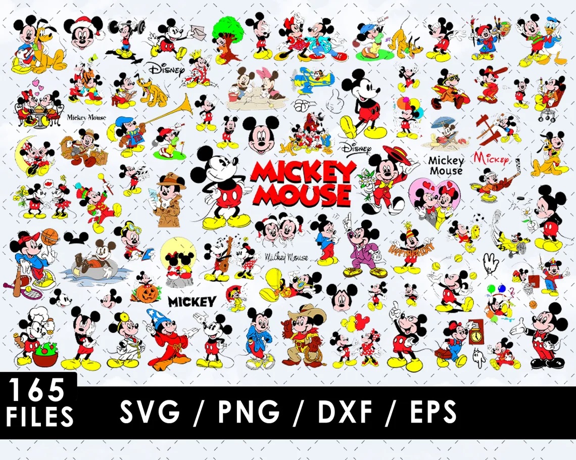 Mickey Mouse Svg Files, Mickey Mouse Layered Images, Clipart | Inspire ...