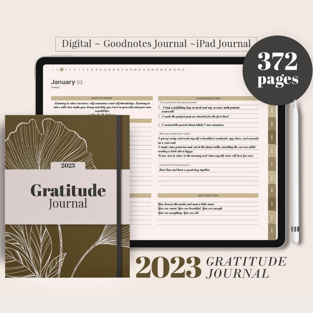 Gratitude Journal, 2023 Digital dated reflection planner - Inspire Uplift