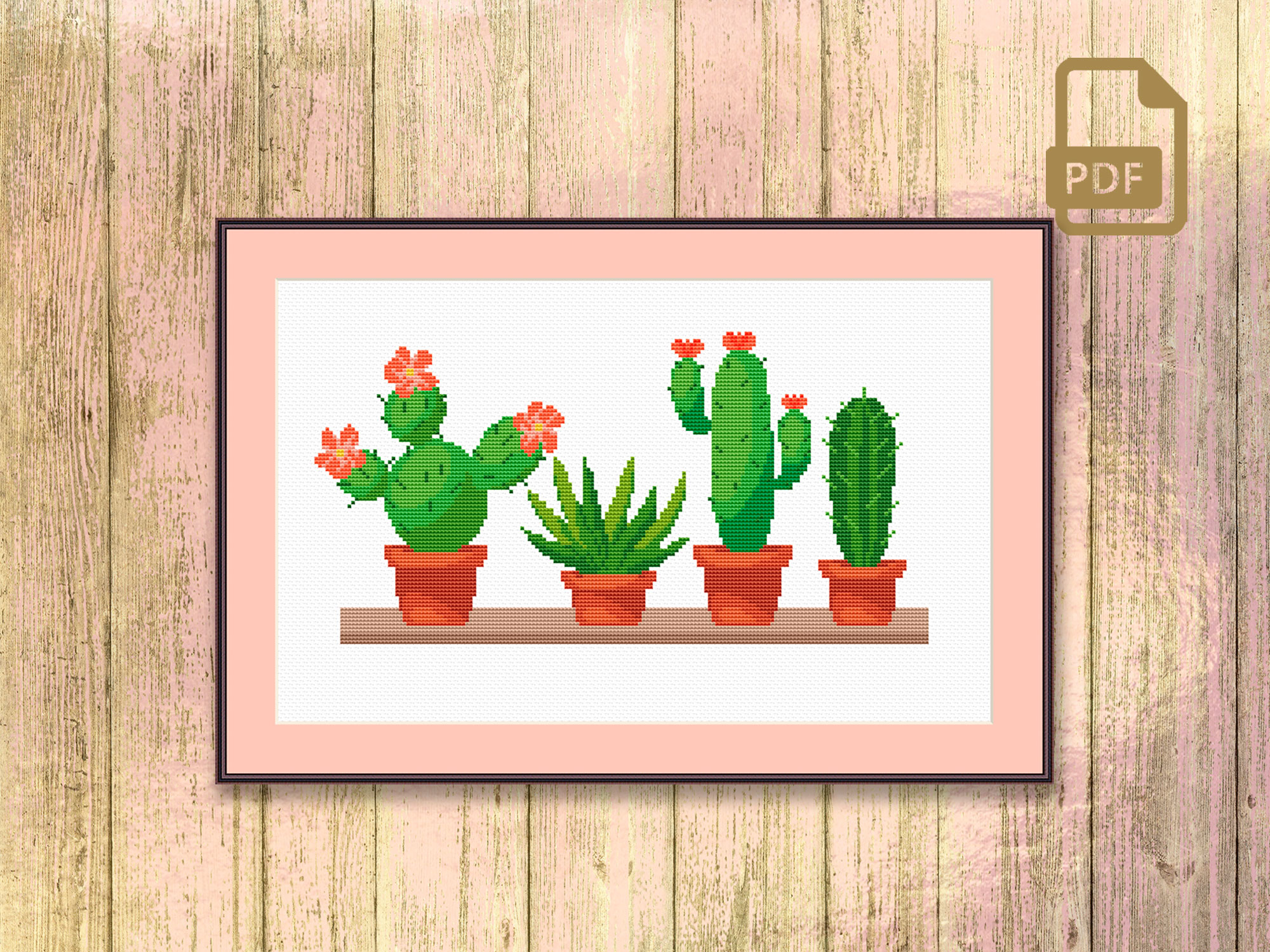Cactus Cross Stitch Pattern #oth_019 - Inspire Uplift