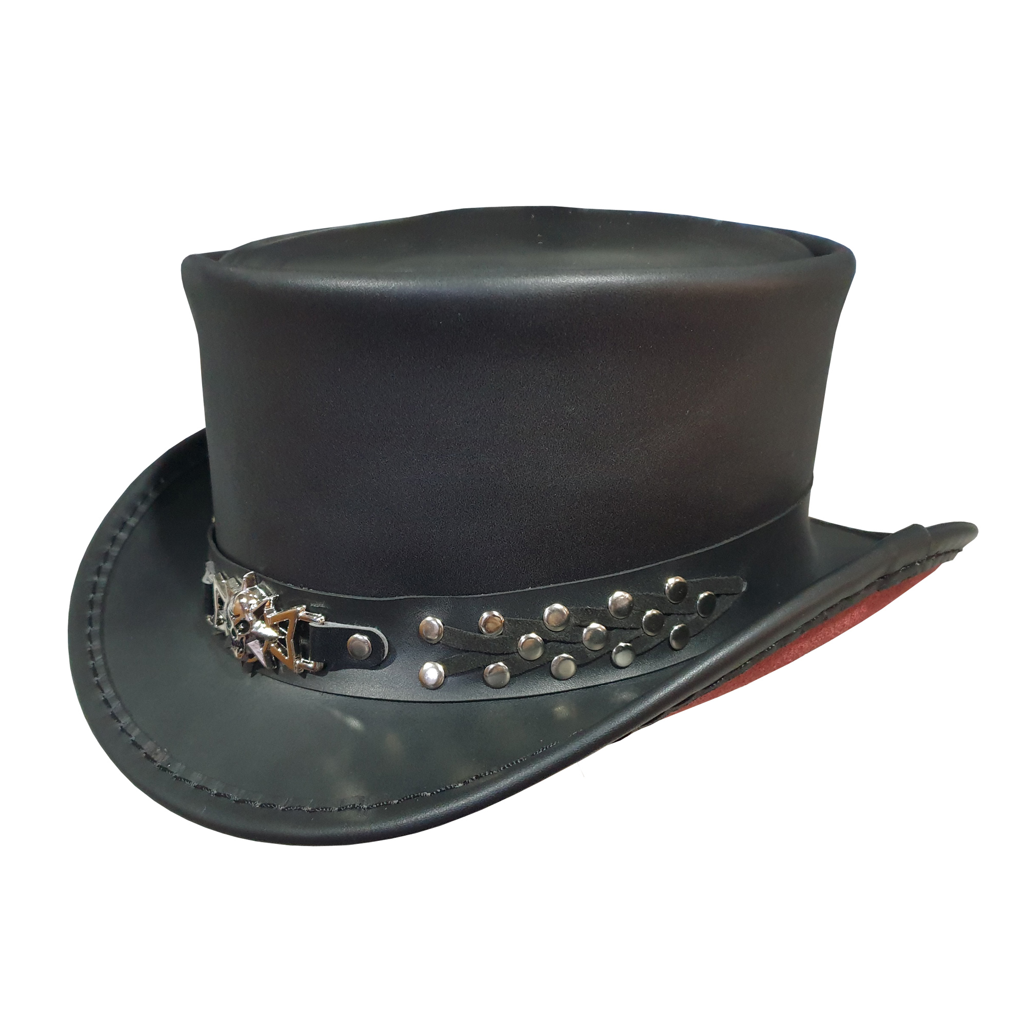 Skeleton Skull Star Gothic Steampunk Leather Top Hat | Inspire Uplift