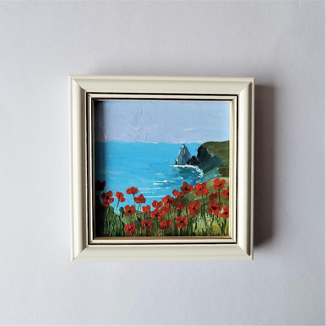 Small wall art, Poppy wall art, Small landscape paintings, M - Inspire ...