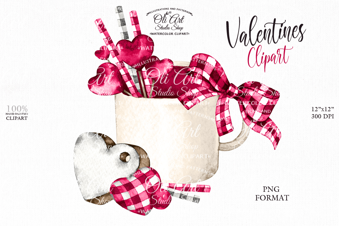 Valentine's Day Clip Art. Png File, Hand Drawn graphics. Dig - Inspire ...