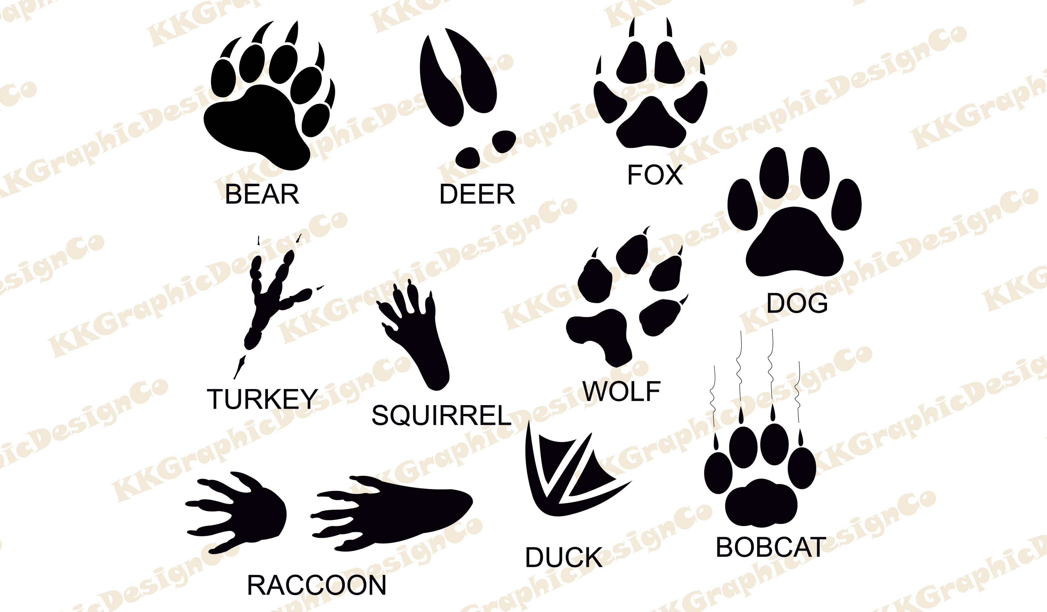 Animal track bundle svg, animal track png, animal track clip - Inspire ...
