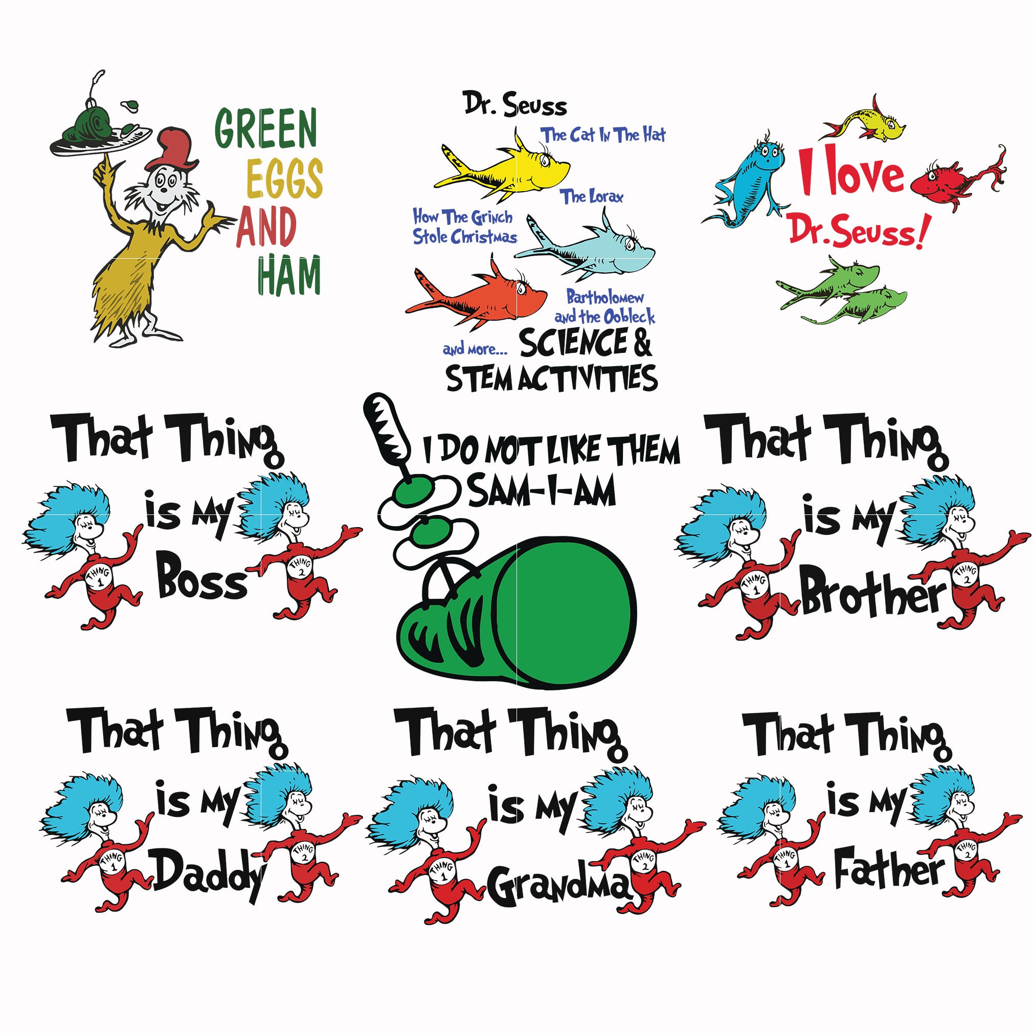 Dr Seuss Bundle SVG, Dr Seuss SVG, Dr Seuss Quotes SVG Digit | Inspire ...