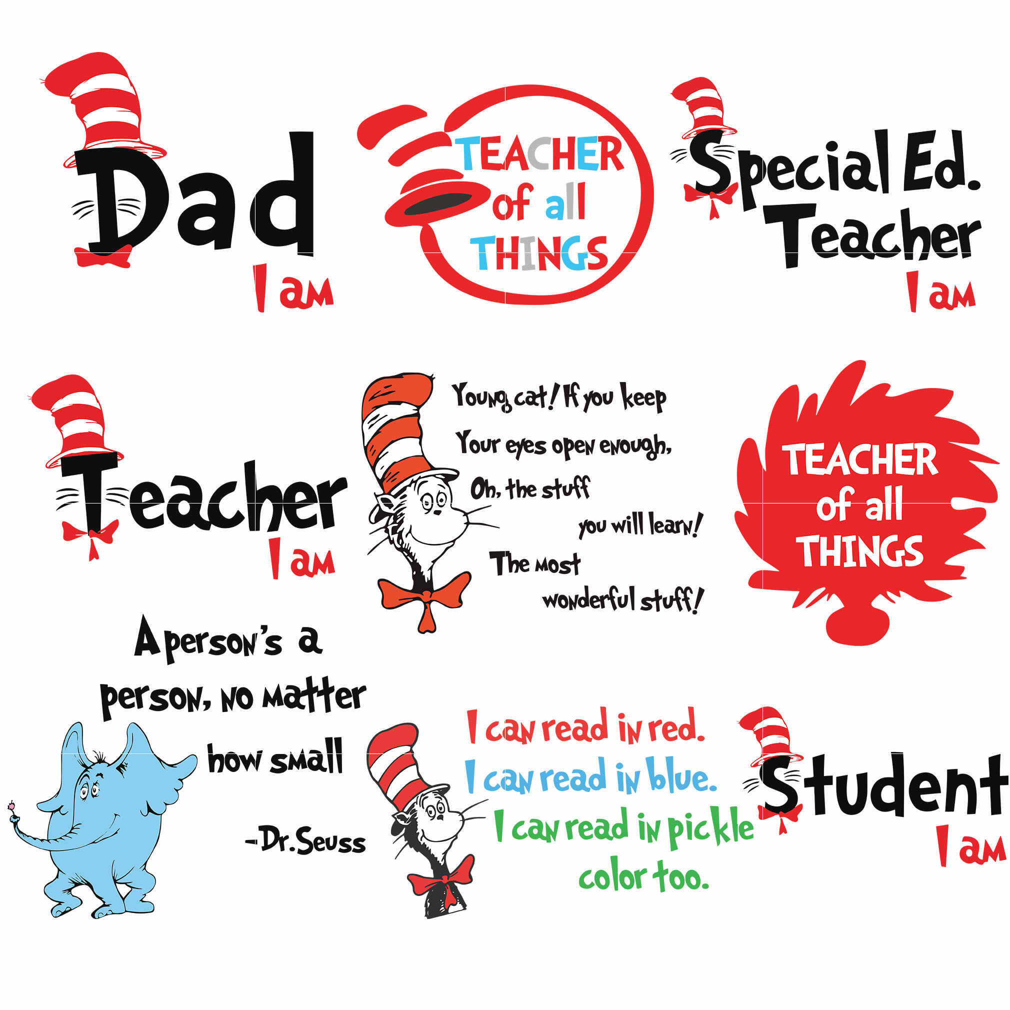 Dr Seuss SVG Bundle, Teacher Of All Things Dr Seuss SVG, Dr | Inspire ...