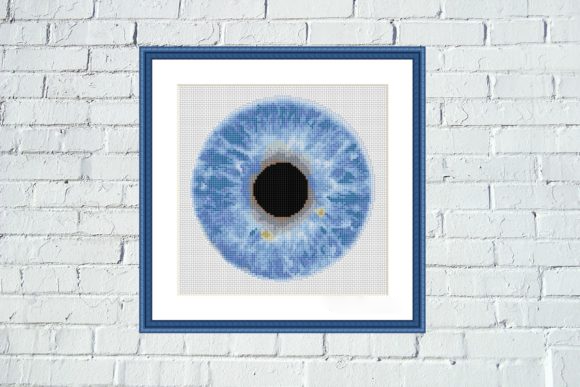Blue Eye Cross Stitch Embroidery Pattern | Inspire Uplift