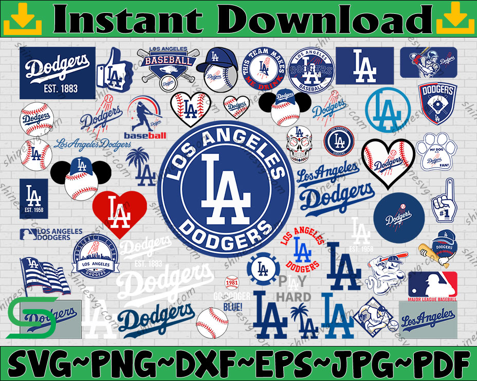 Bundle 55 Files LA Dodgers Baseball Team SVG, LA Dodgers Svg - Inspire ...
