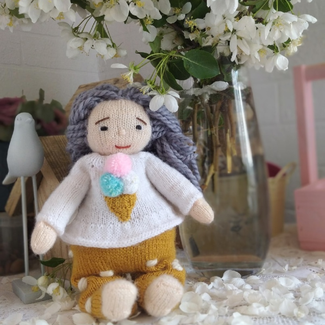 Doll Knitting Pattern – Knitted Doll Marshmallow Little Yarn - Inspire ...