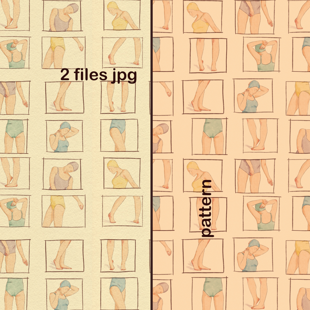 seamless pattern with swimmers | Inspire Uplift