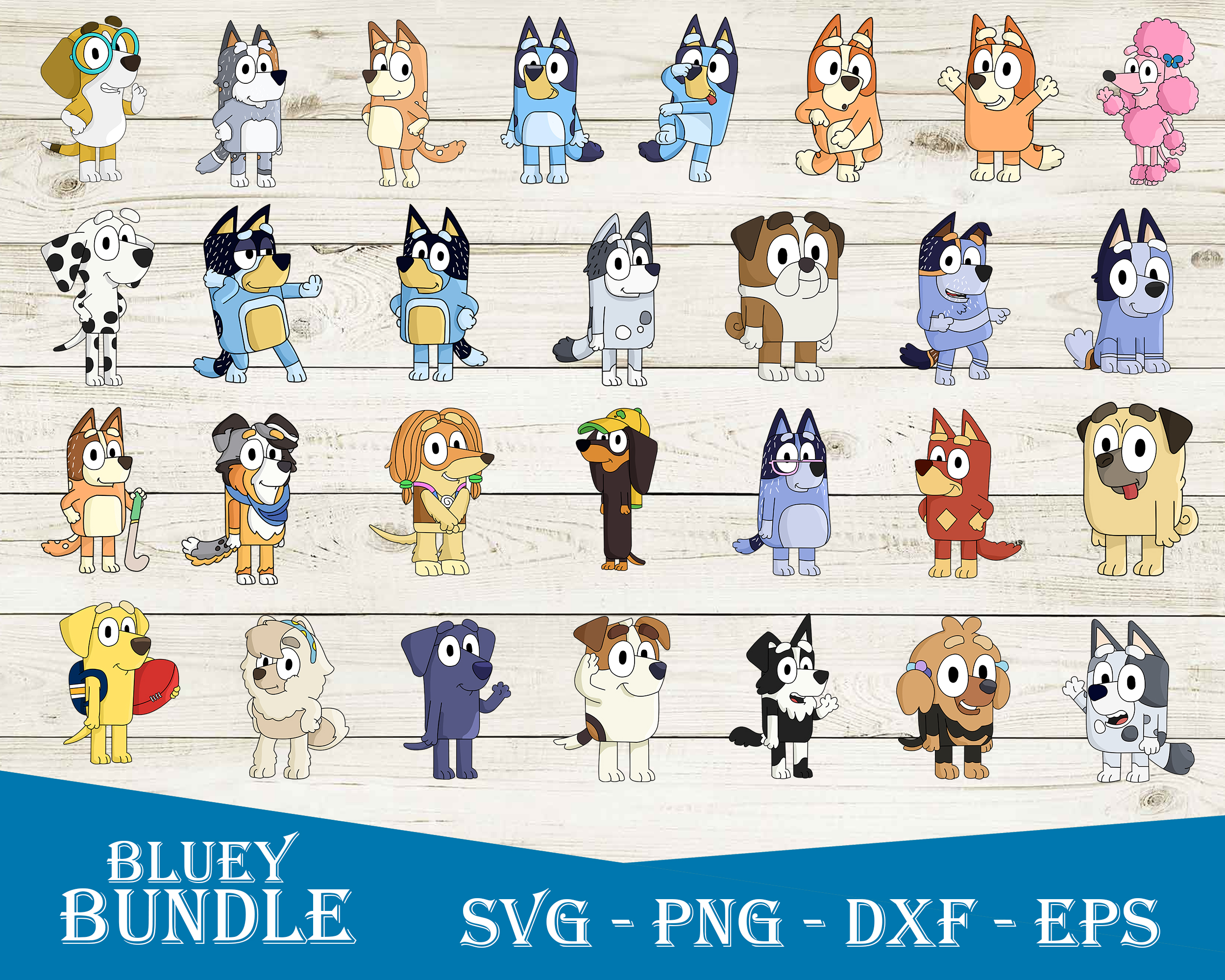 Bundle Bluey SVG, Bluey SVG, Bluey Vector SVG, Bluey Clipart | Inspire ...