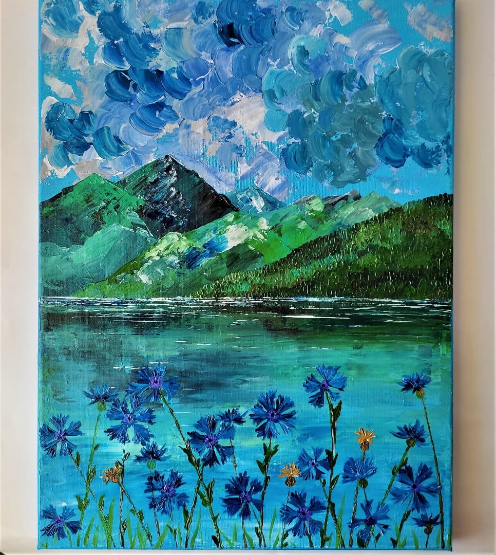 Landscape mountain painting, Texture mountain painting, Moun | Inspire ...