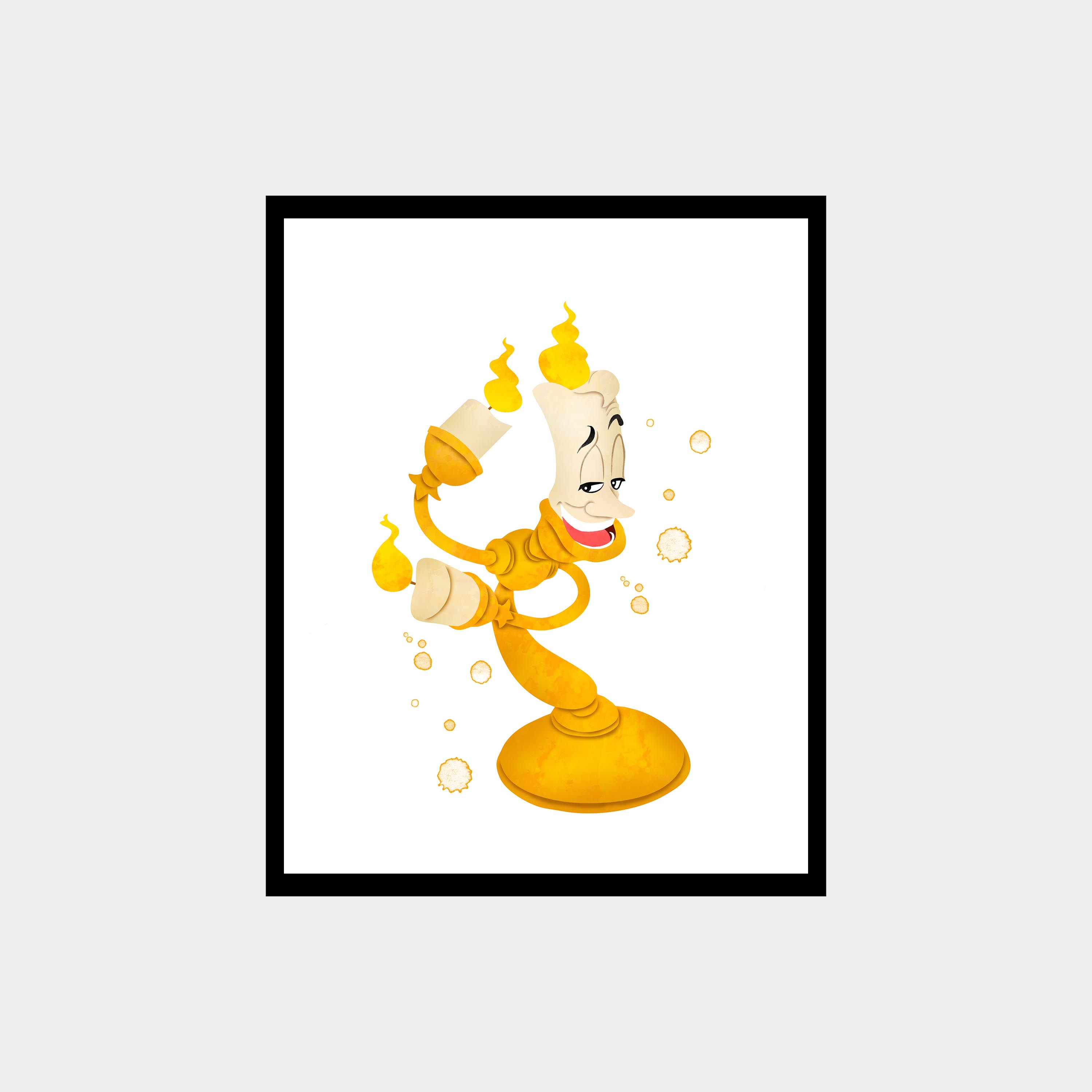 Lumiere Beauty and the Beast Disney Set Art Print Digital Fi | Inspire ...